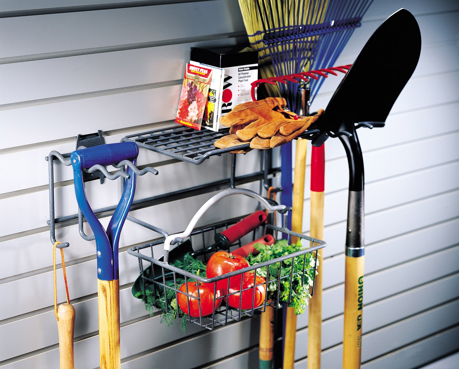 Organized Living 7115520050 Activity Organizer Garden Rack with Basket,Granite Gray