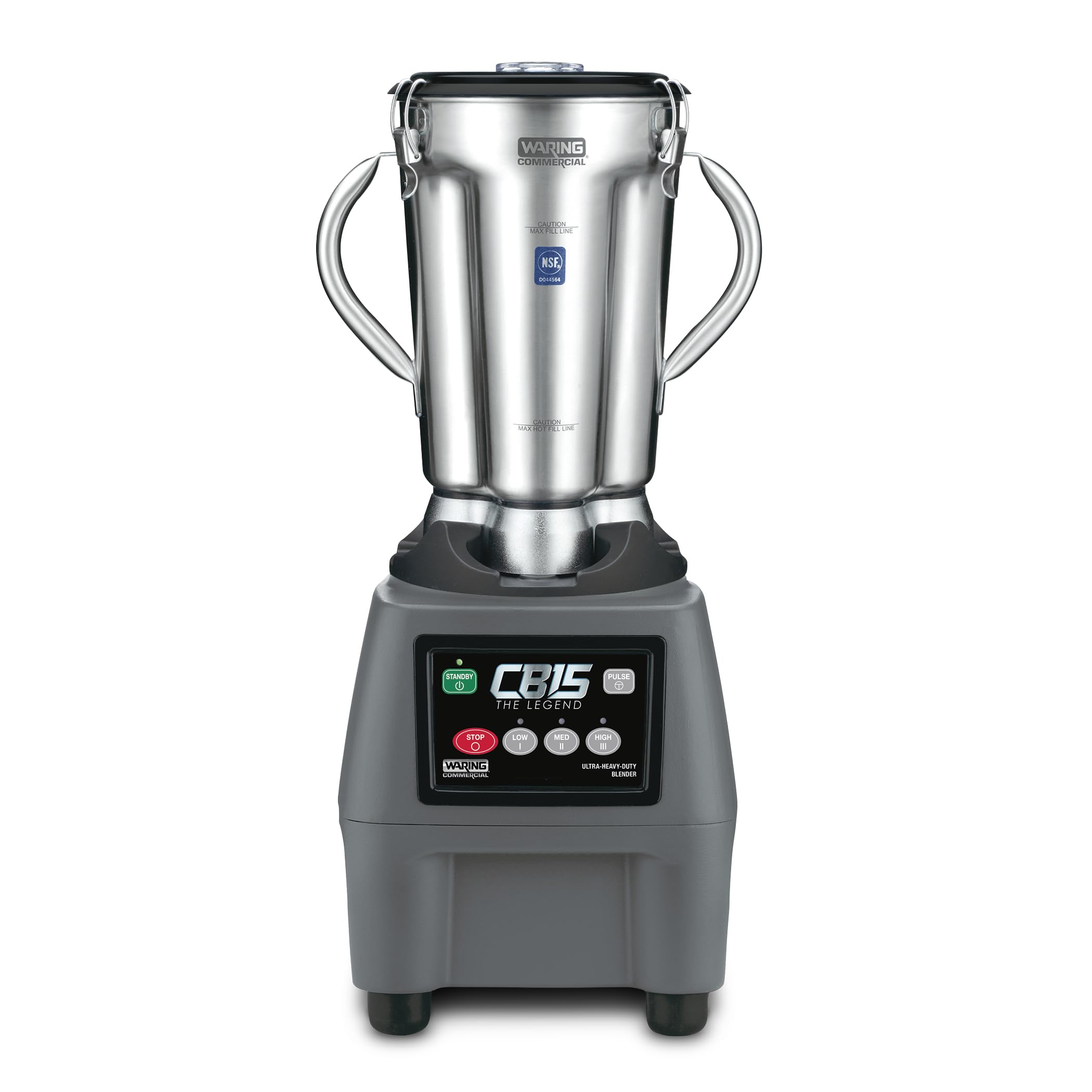 Waring Commercial CB15 Ultra Heavy Duty 3.75 HP Blender, Electric Touchpad Controls with Stainless Steel 1 Gallon Container, 120V, 5-15 Phase Plug