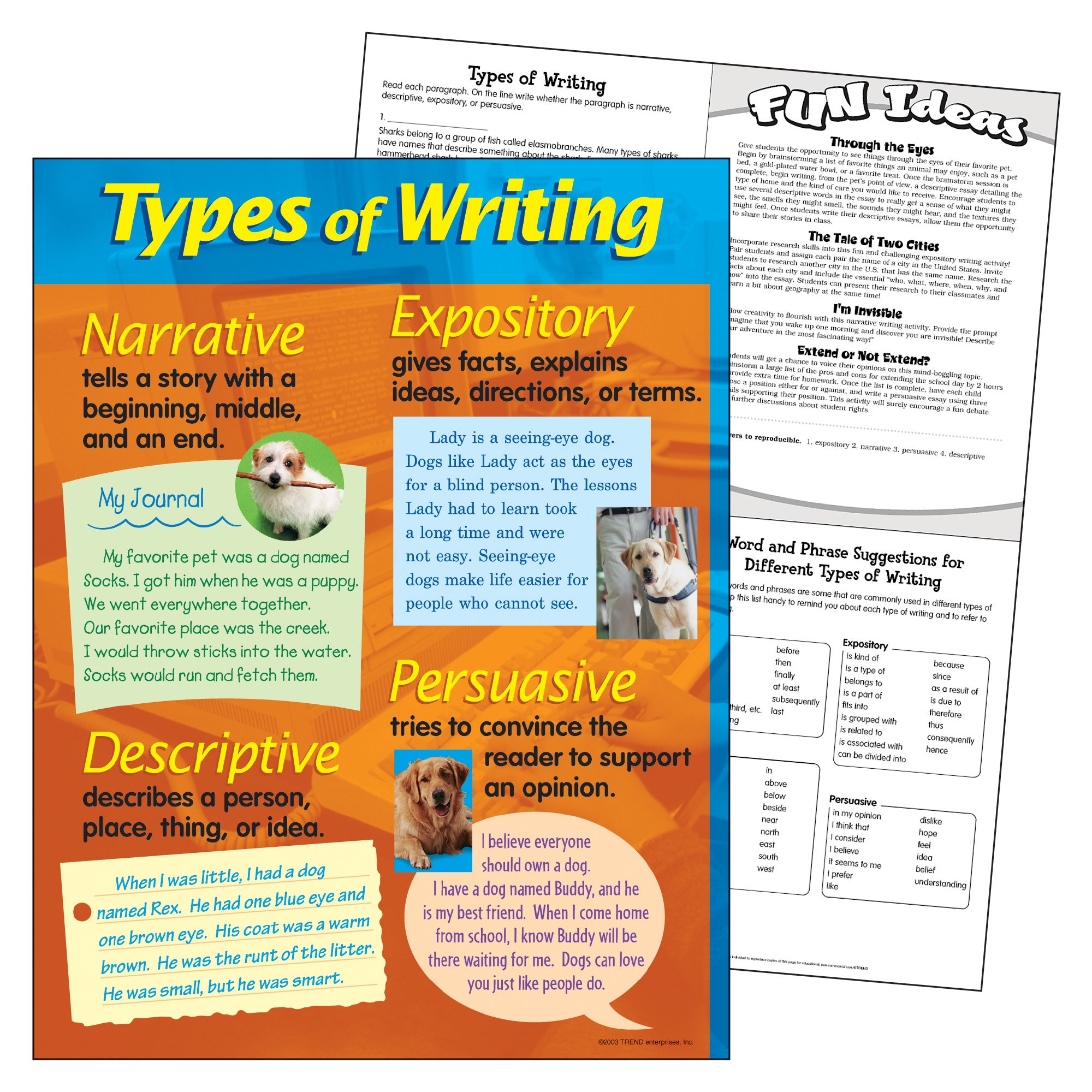 TREND enterprises, Inc. Types of Writing Learning Chart, 17" x 22"