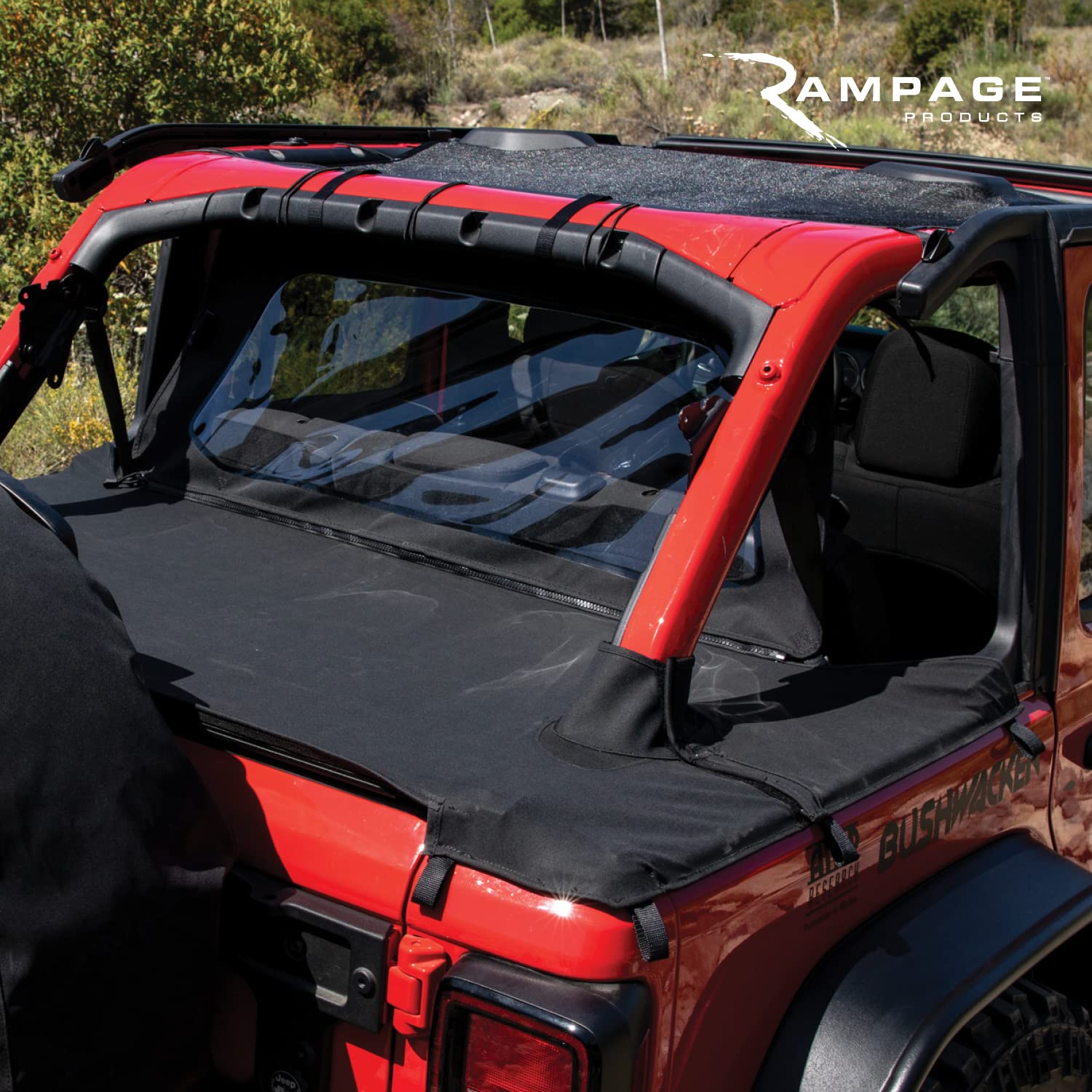 RAMPAGE PRODUCTS 90035R Windbreaker for 1980-2006 Jeep CJ, Wrangler YJ & TJ, Black Diamond