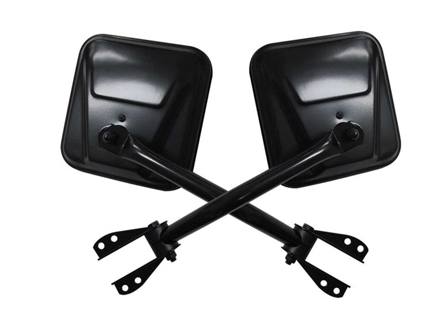 Rampage Factory Style Replacement Steel Mirror Kit | Pair, Black | 7617 | Fits 1955 - 1986 Jeep CJ