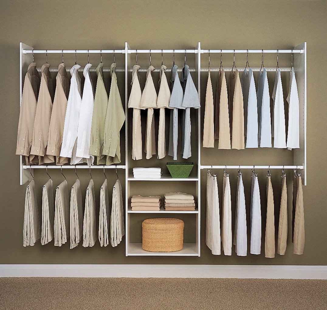 Easy Track 4'-8' Deluxe Starter Kit Closet Storage, 4, White
