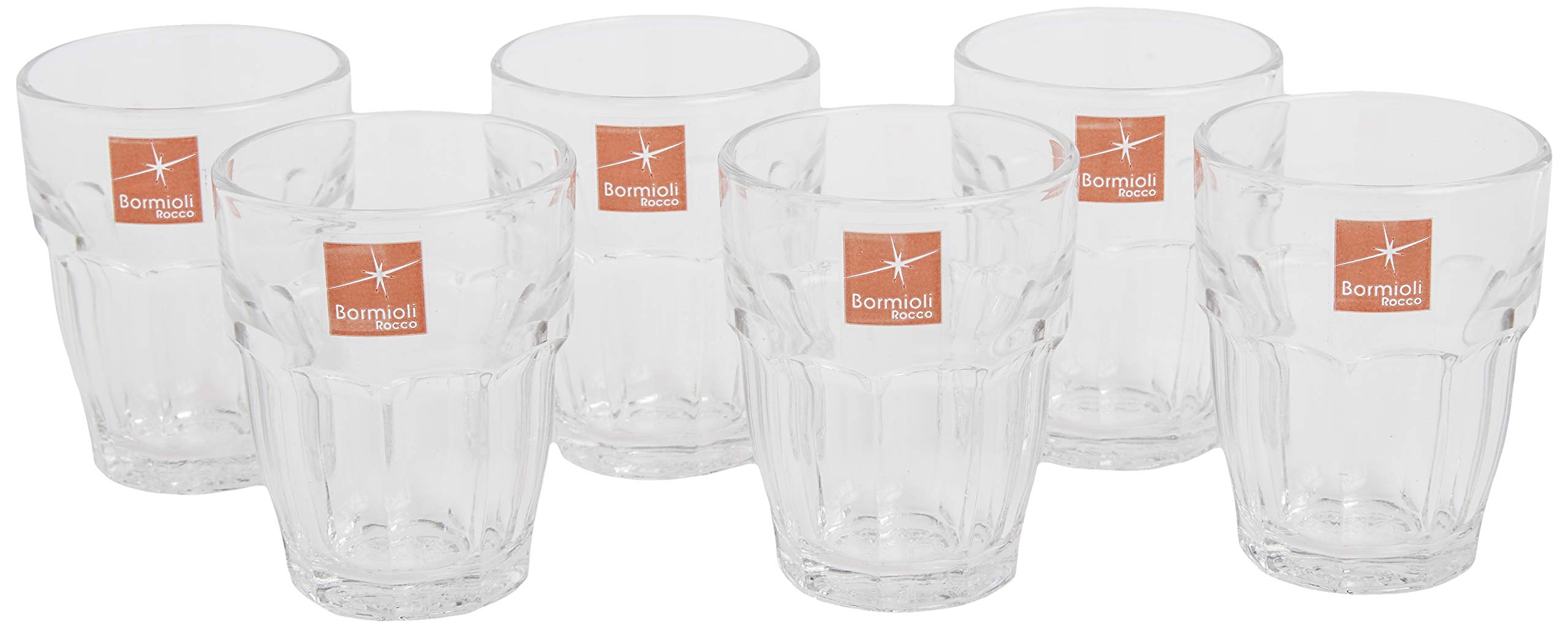 Bormioli Rocco Rock Bar Stackable Shot Glasses – Set Of 6 Dishwasher Safe Drinking Glasses For Liquors & Spirits – 2.25oz Durable Tempered Glass