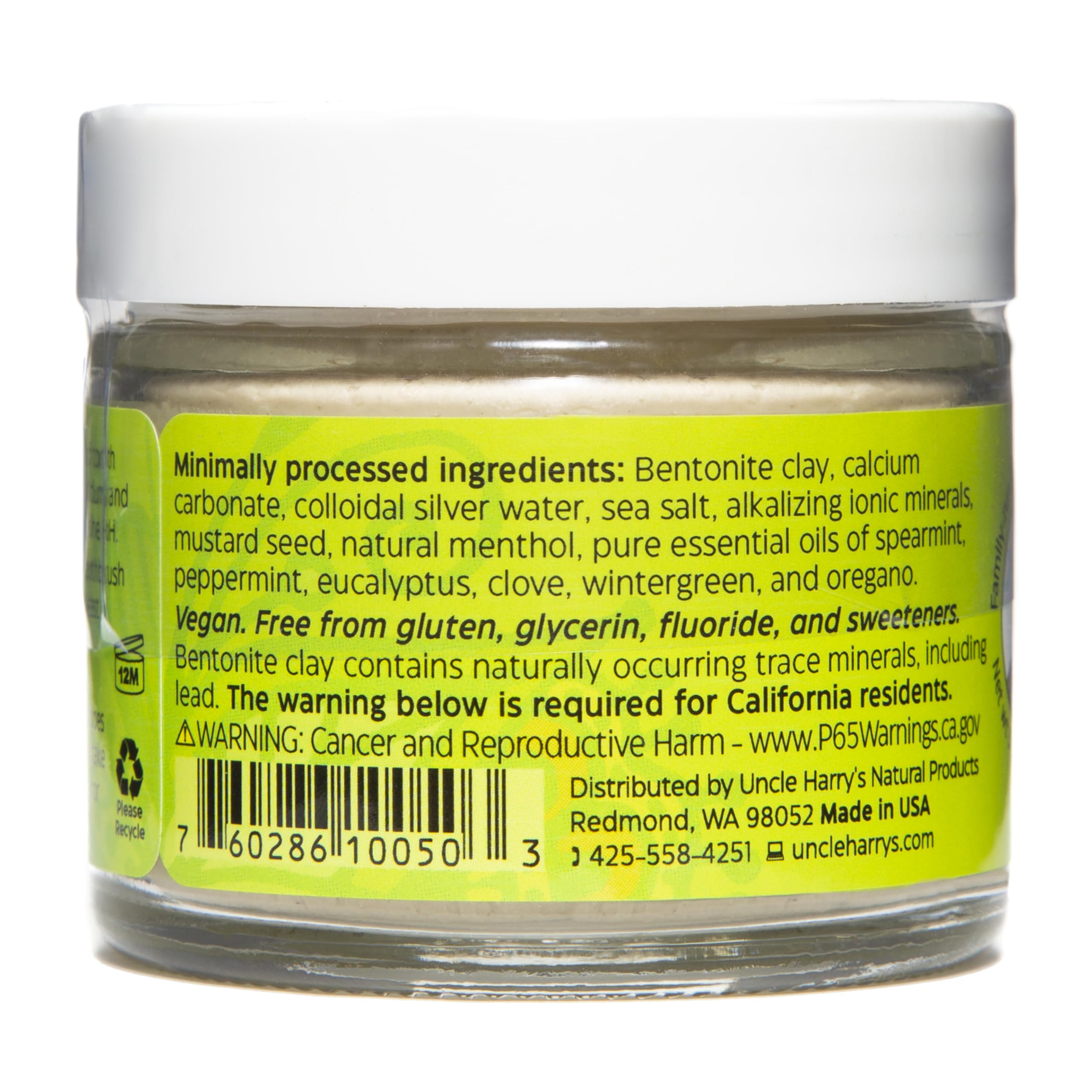 Uncle Harry's Mild Mint Remineralizing Toothpaste | Natural Whitening Toothpaste Freshens Breath & Promotes Enamel | Vegan Fluoride Free Toothpaste