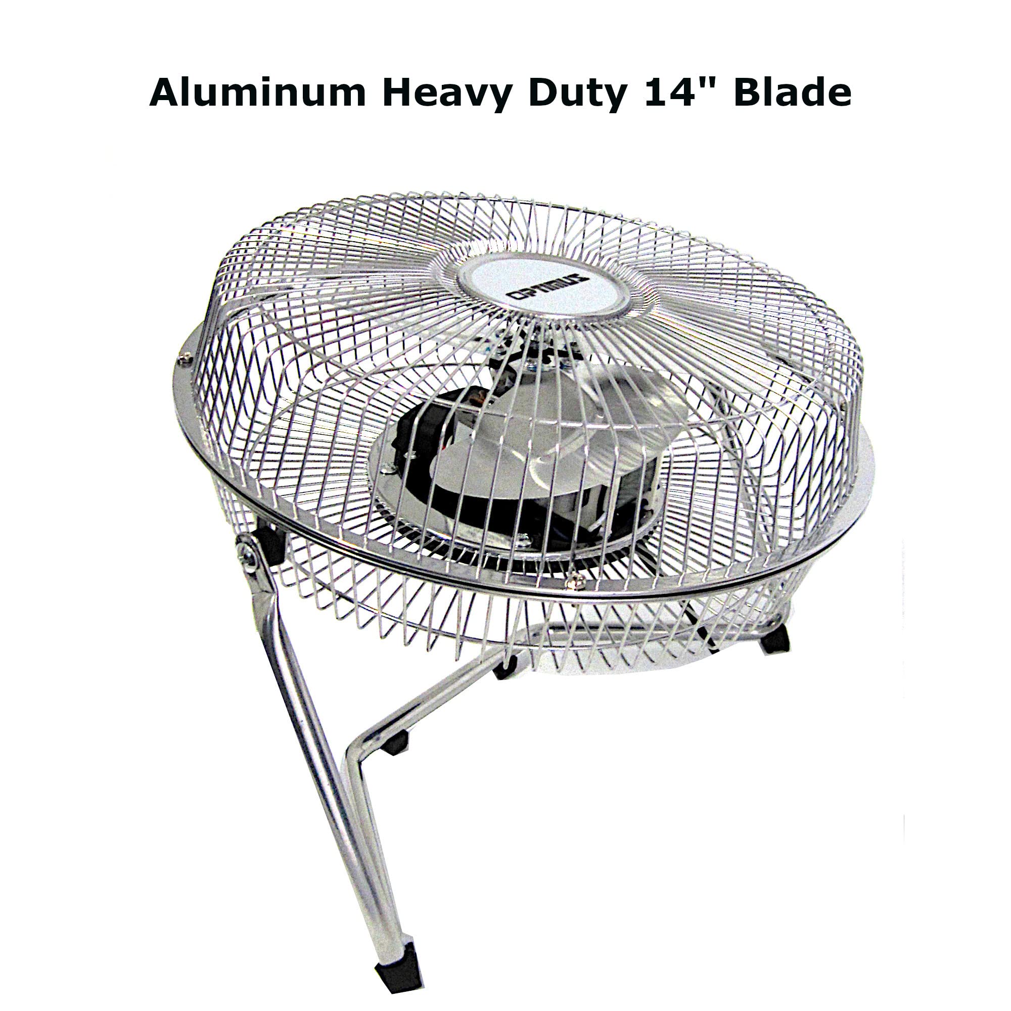 Optimus F-4092 9-Inch Industrial-Grade High-Velocity 2-Speed Fan, 1-Pack, Silver Coated