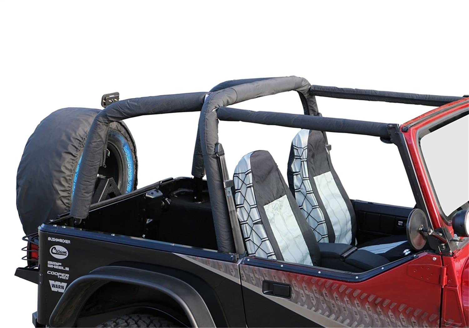 Rampage Roll Bar Pad and Cover Kit | Black Denim | 768915 Fits 1992 - 1995 Jeep Wrangler YJ