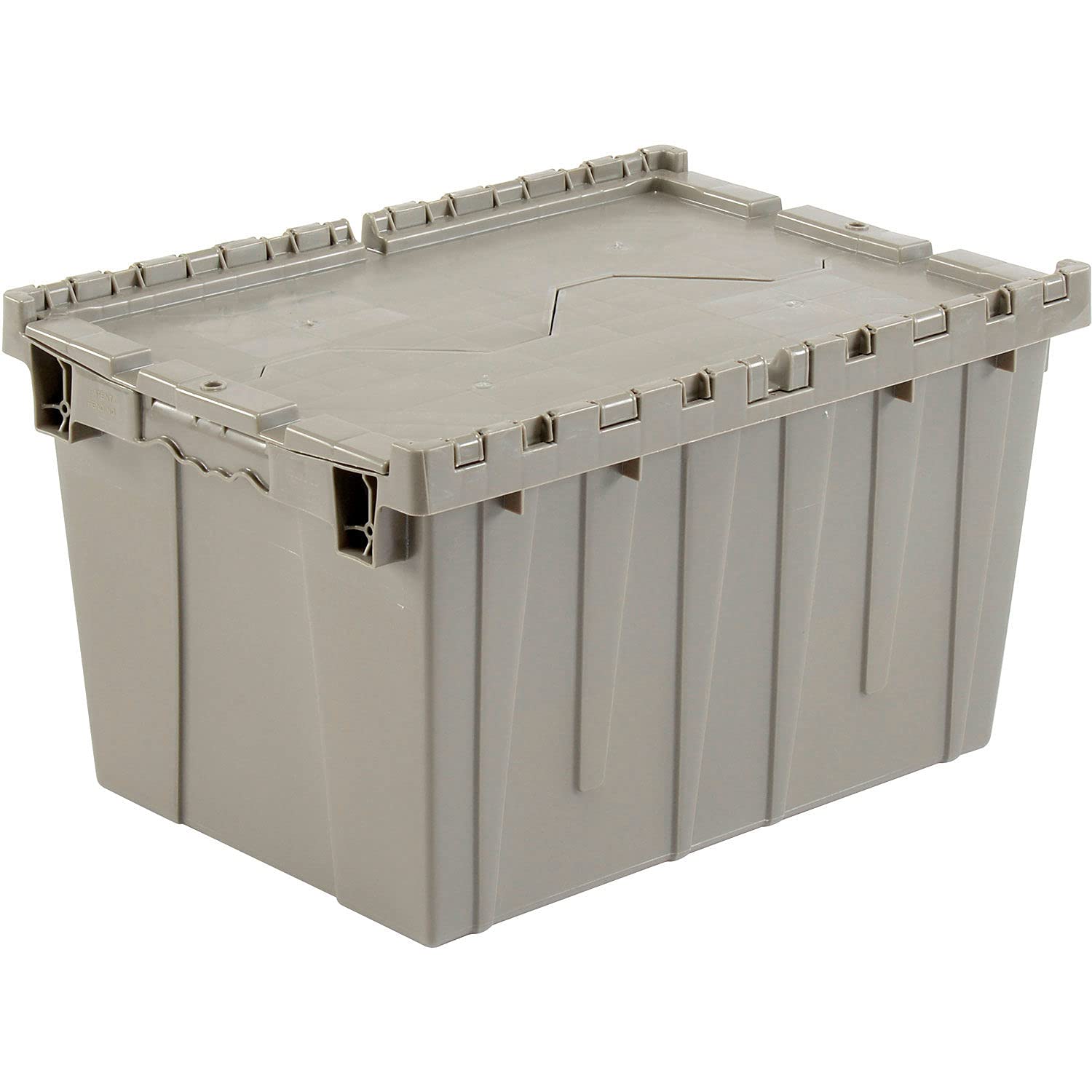 Monoflo Global Industrial Distribution Container With Hinged Lid, 21-7/8x15-1/4x12-7/8, Gray