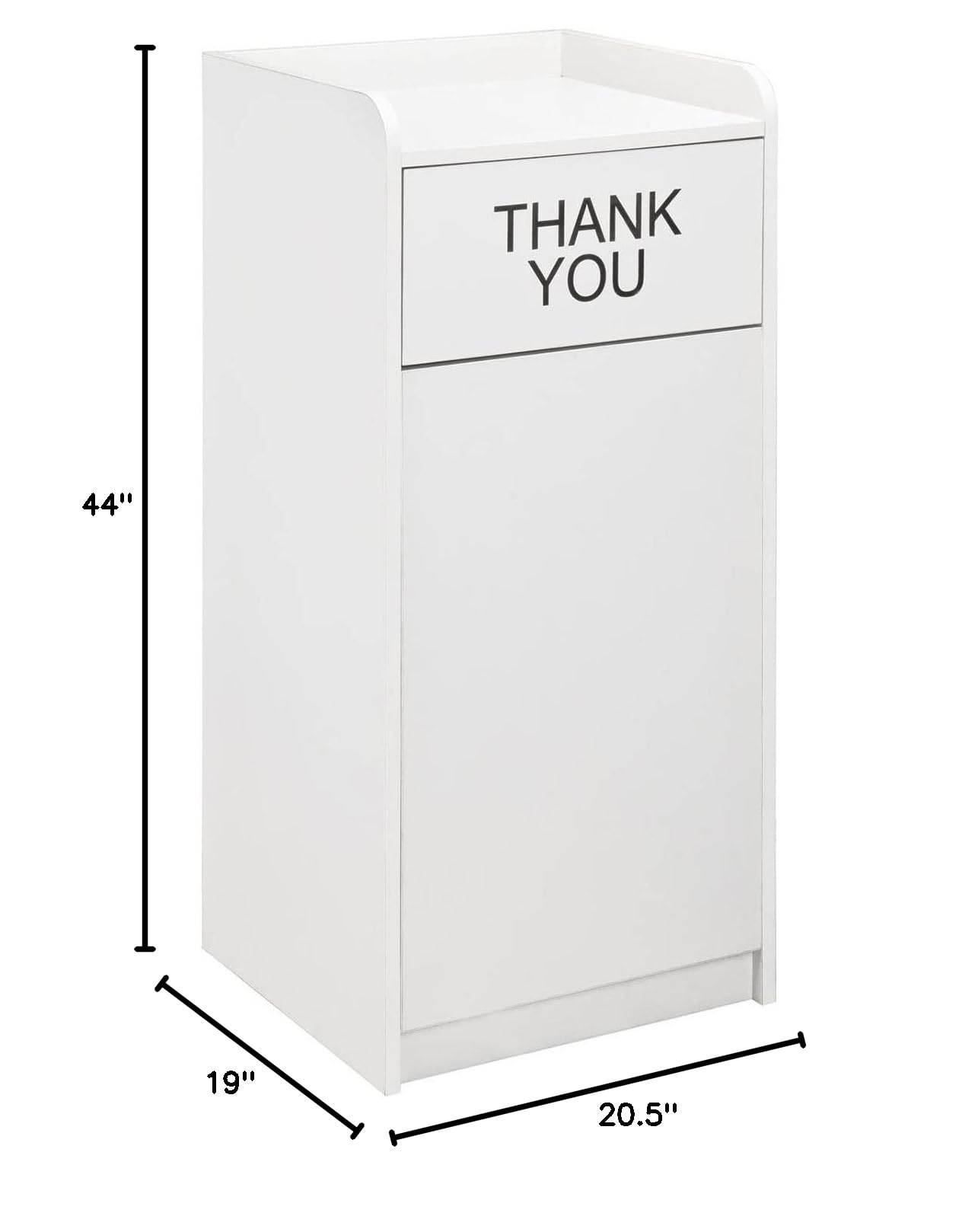 Global Industrial Wooden Waste Receptacle with Tray Top, 36 Gallon, Gray