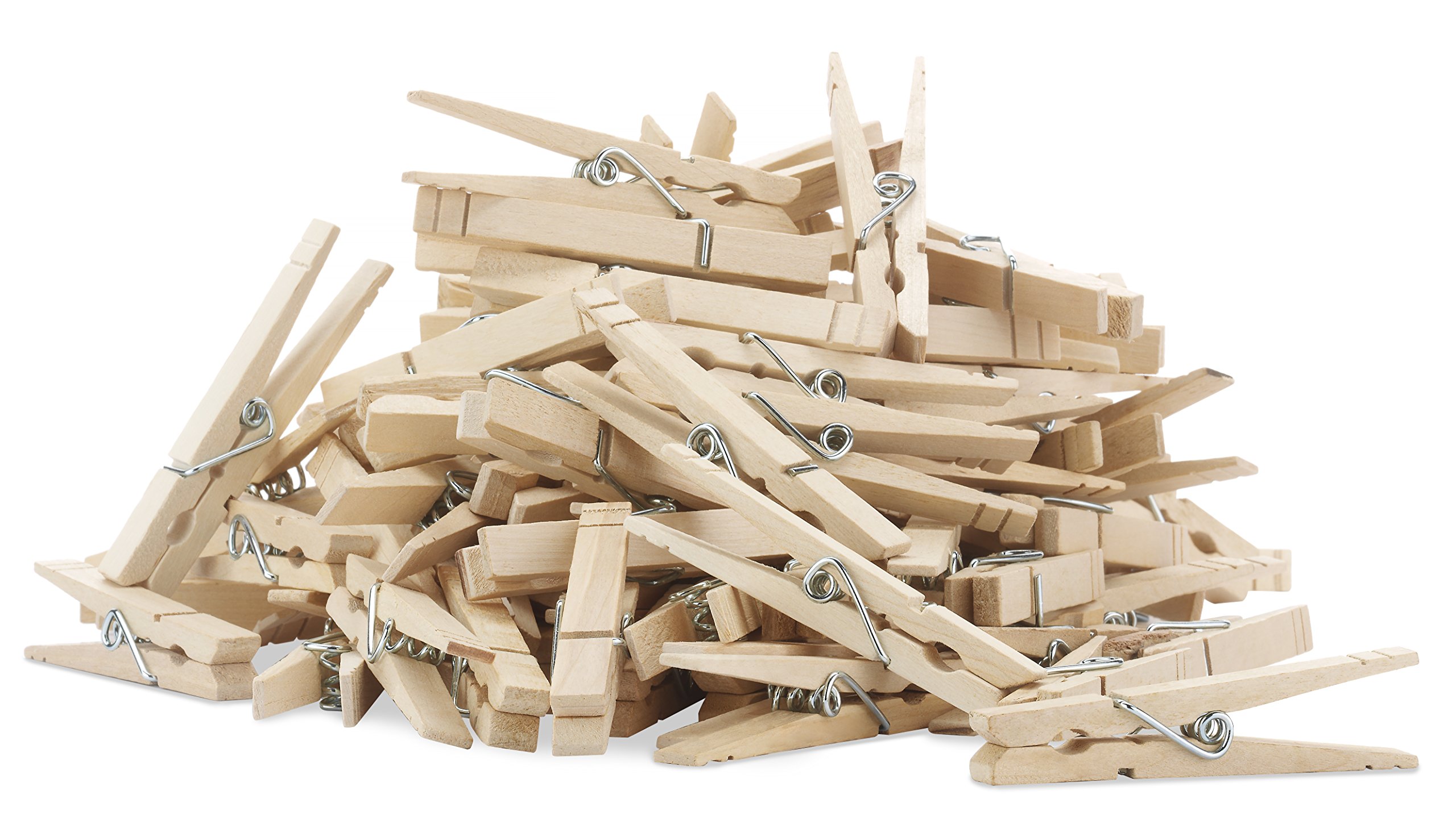Whitmor Wood Natural Clothespins, S/100