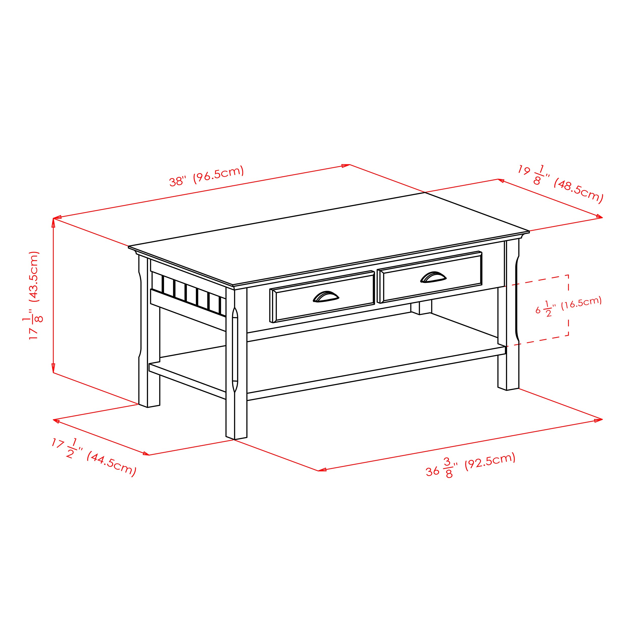 Winsome Timber Occasional Table, Black, 38 inches