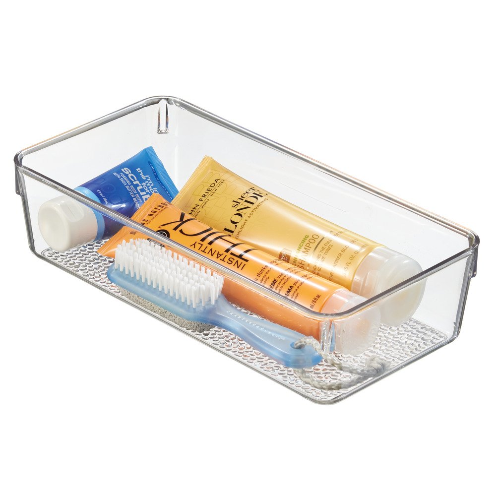 iDesign 49250 Rain BPA-Free Plastic Drawer Organizer Tray - 12" x 6" x 3", Clear