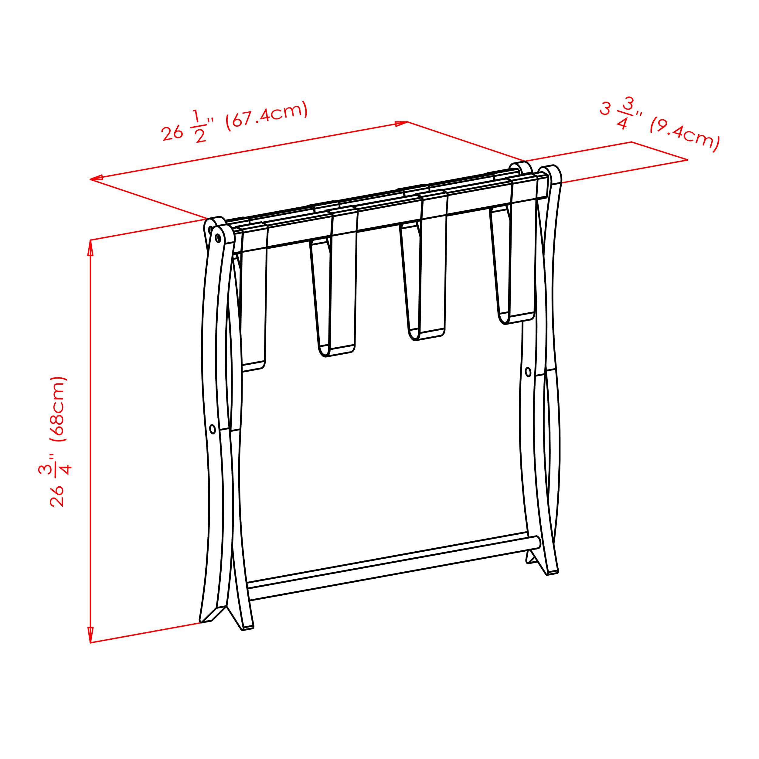 Winsome Wood Scarlett luggage rack, Espresso