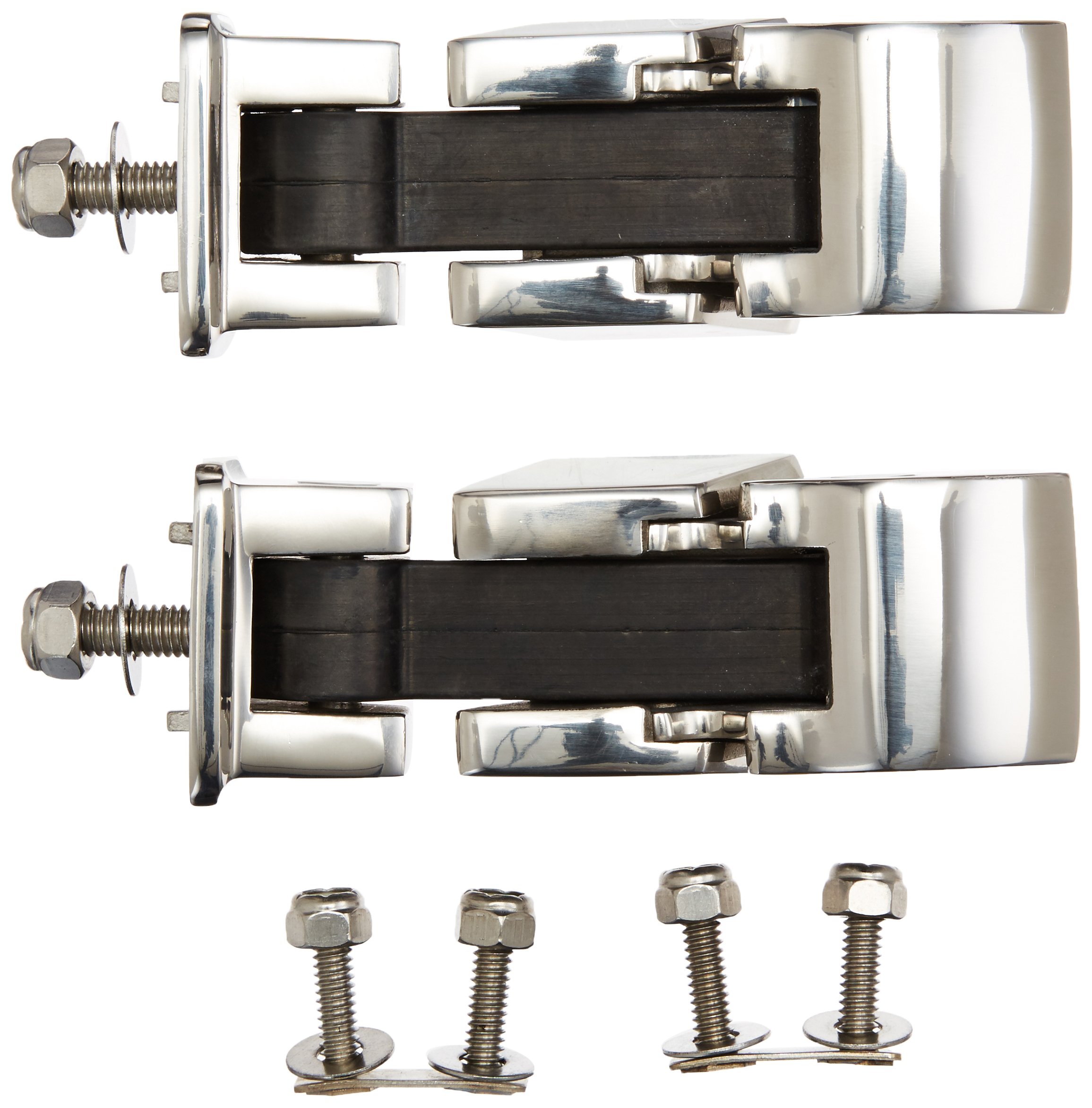 Rampage Rock Runner Hood Catch Kit | Pair, Polished Stainless Steel | 74335 | Fits 2007 - 2018 Jeep Wrangler JK