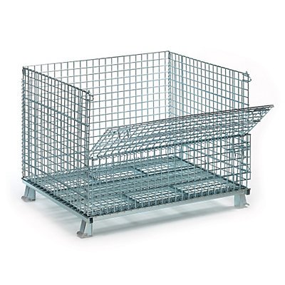 Nashville Wire Collapsible Wire Containers With Zinc-Plated Finish - 48"Wx40"Lx33-1/2"H - 2" Mesh Size - Container
