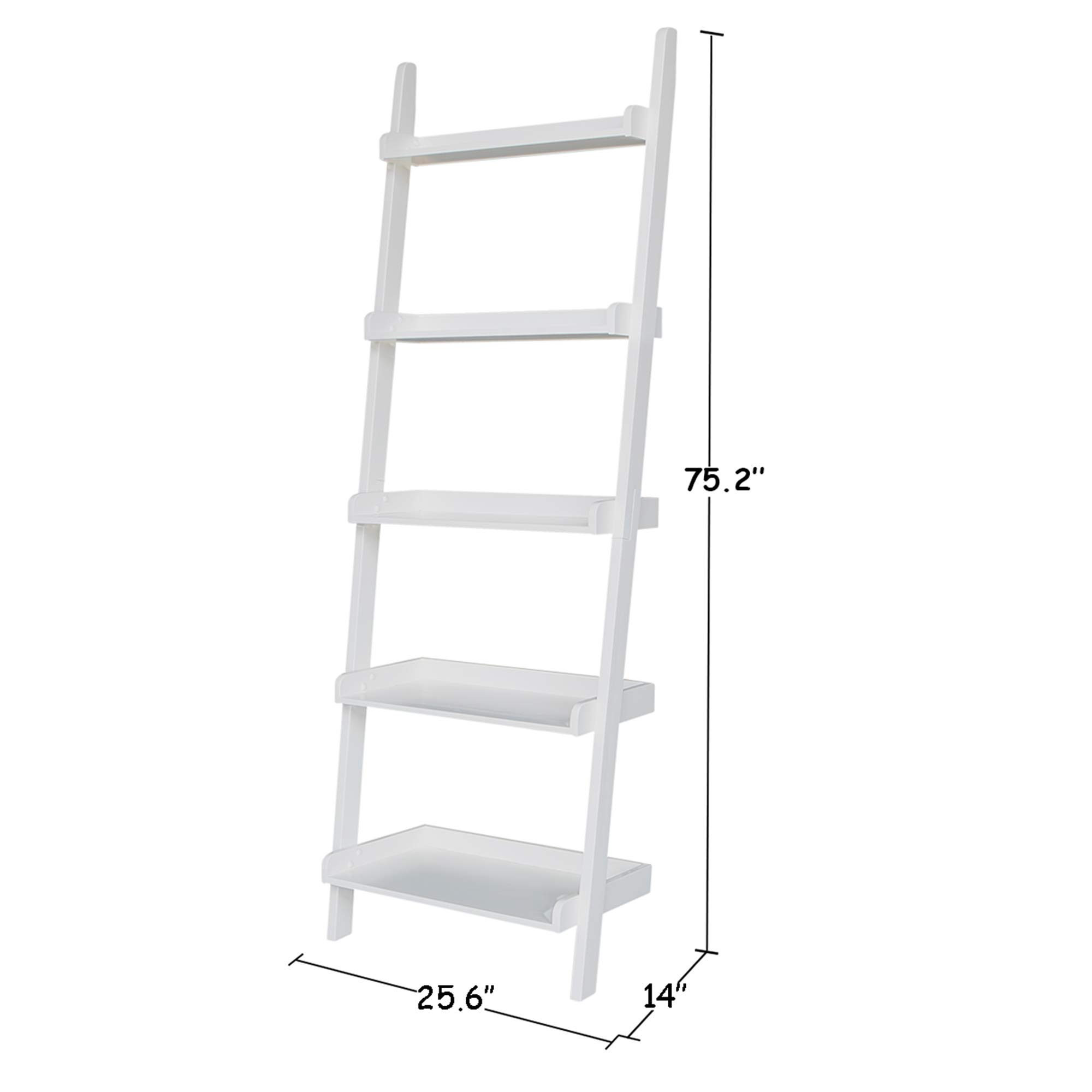International Concepts 5 Tier Leaning Shelf, White