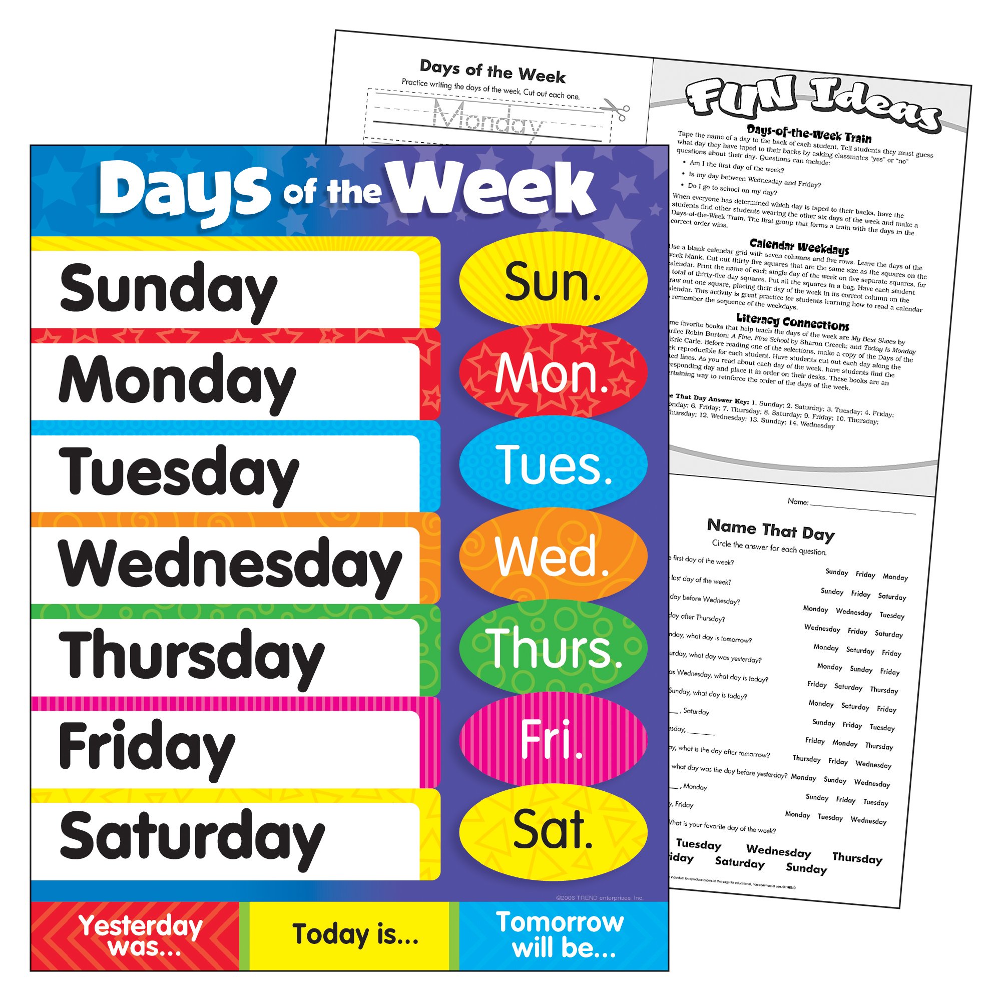 TREND enterprises, Inc. Days of The Week Stars Learning Chart, 17" x 22"
