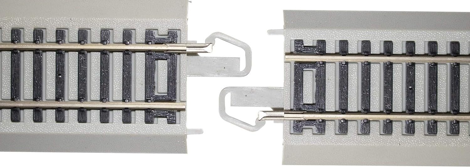 Bachmann Trains - Snap-Fit E-Z TRACK E-Z TRACK CONNECTOR ASSORTMENT - Contains 2 each .75", 1", 1.25", 1.5" and 2" straight (card) - NICKEL SILVER Rail With Gray Roadbed - HO Scale