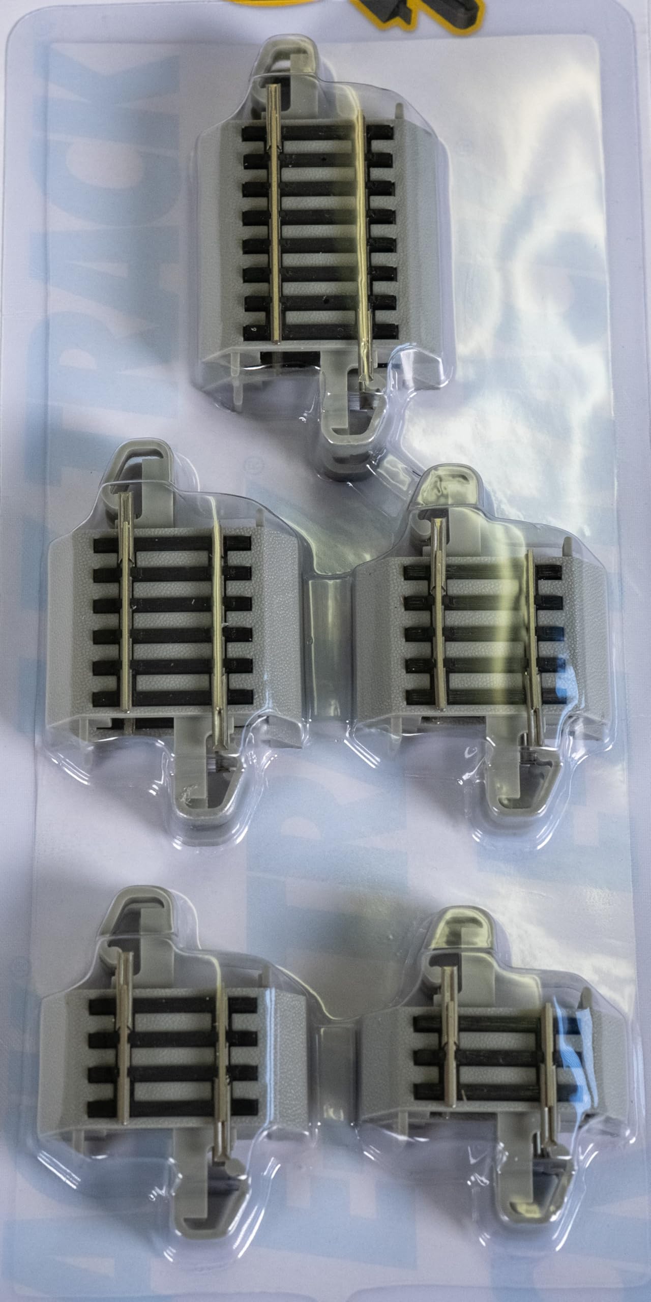 Bachmann Trains - Snap-Fit E-Z TRACK E-Z TRACK CONNECTOR ASSORTMENT - Contains 2 each .75", 1", 1.25", 1.5" and 2" straight (card) - NICKEL SILVER Rail With Gray Roadbed - HO Scale