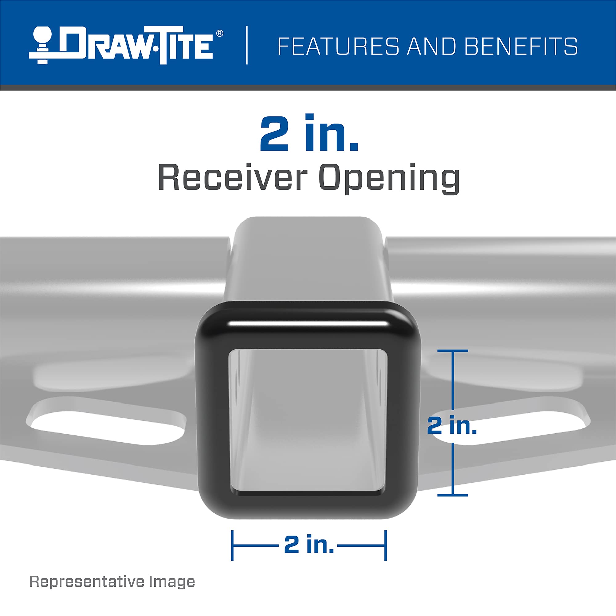 Draw-Tite 41533 Class 4 Trailer Hitch, 2 Inch Receiver, Black, Compatible with Select Dodge Van, Ram 3500, Dodge Van, Ram 2500, Dodge Van, Ram 1500, Dodge Van, B3500, Dodge Van, B350, Dodge Van, B2500