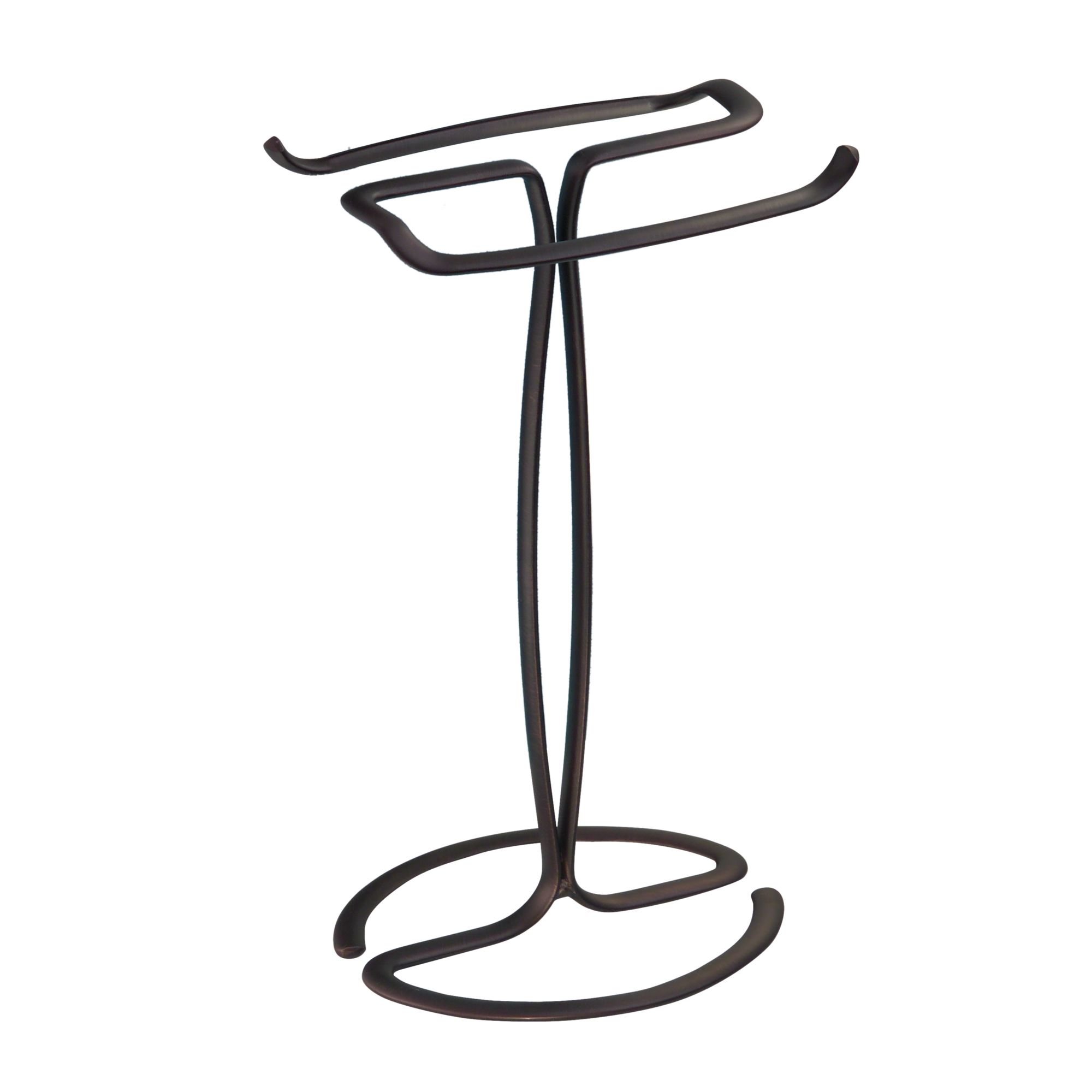 iDesign Axis Metal Hand Towel Holder for Master Bathroom, Vanities, Countertops, Kitchen, Holds 2 Finger Tip Towels, Bronze