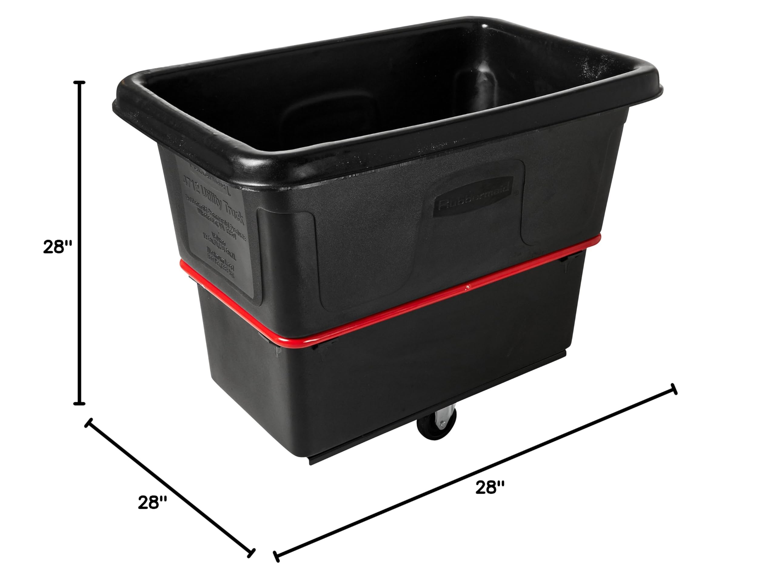 Rubbermaid Commercial Products Cube Truck, 9.6 Bushel, Black, FG471200BLA