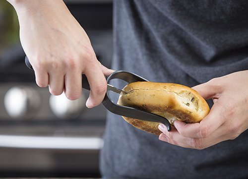 Tablecraft FirmGrip Bagel Knife - safely slice bagels, baguettes, English muffins and buns