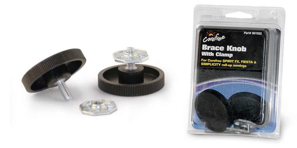 Carefree 901022 Black RV Awning Brace Knob with Clamp