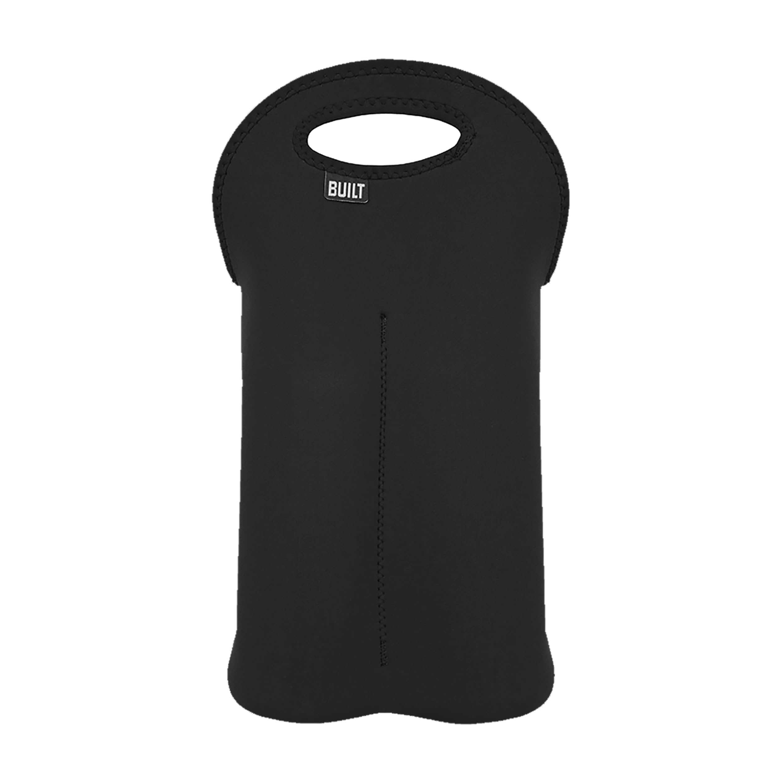 BUILT 2-Bottle Stain Resistant Neoprene Wine/Water Bottle Carry Tote, Black