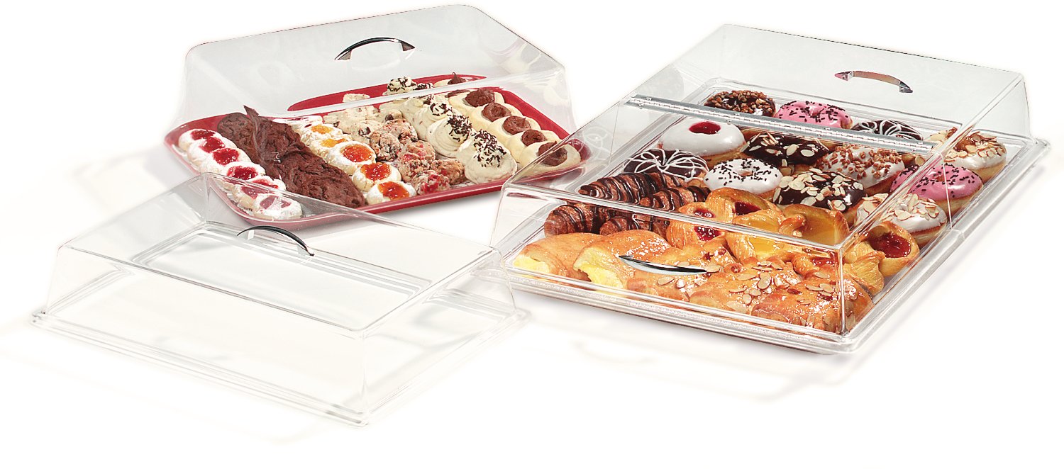 CFS SC2607 Acrylic Pastry Tray Hinged Cover, 26.19" Length x 18.20" Width x 4" Height, Clear