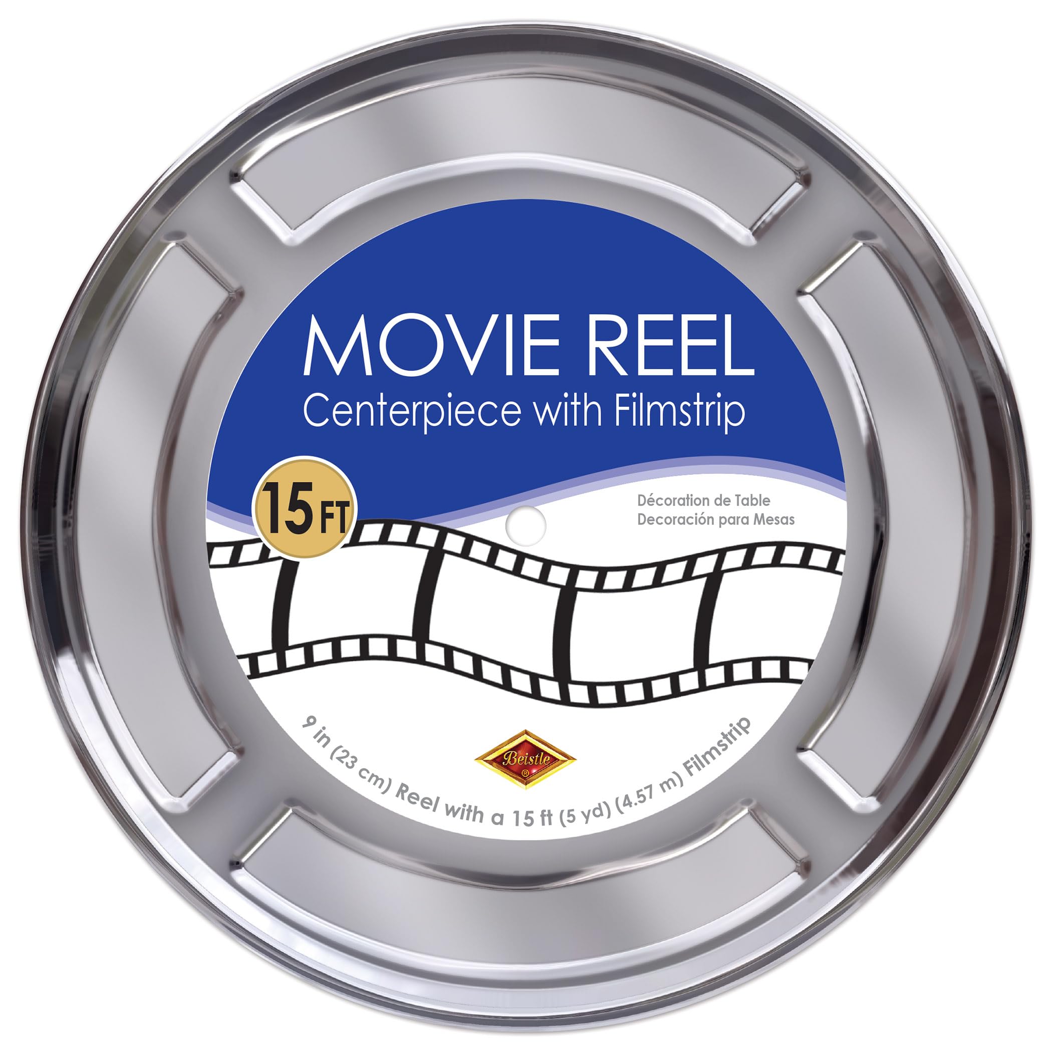 Beistle Movie Reel with Filmstrip Centerpiece, Multicolored