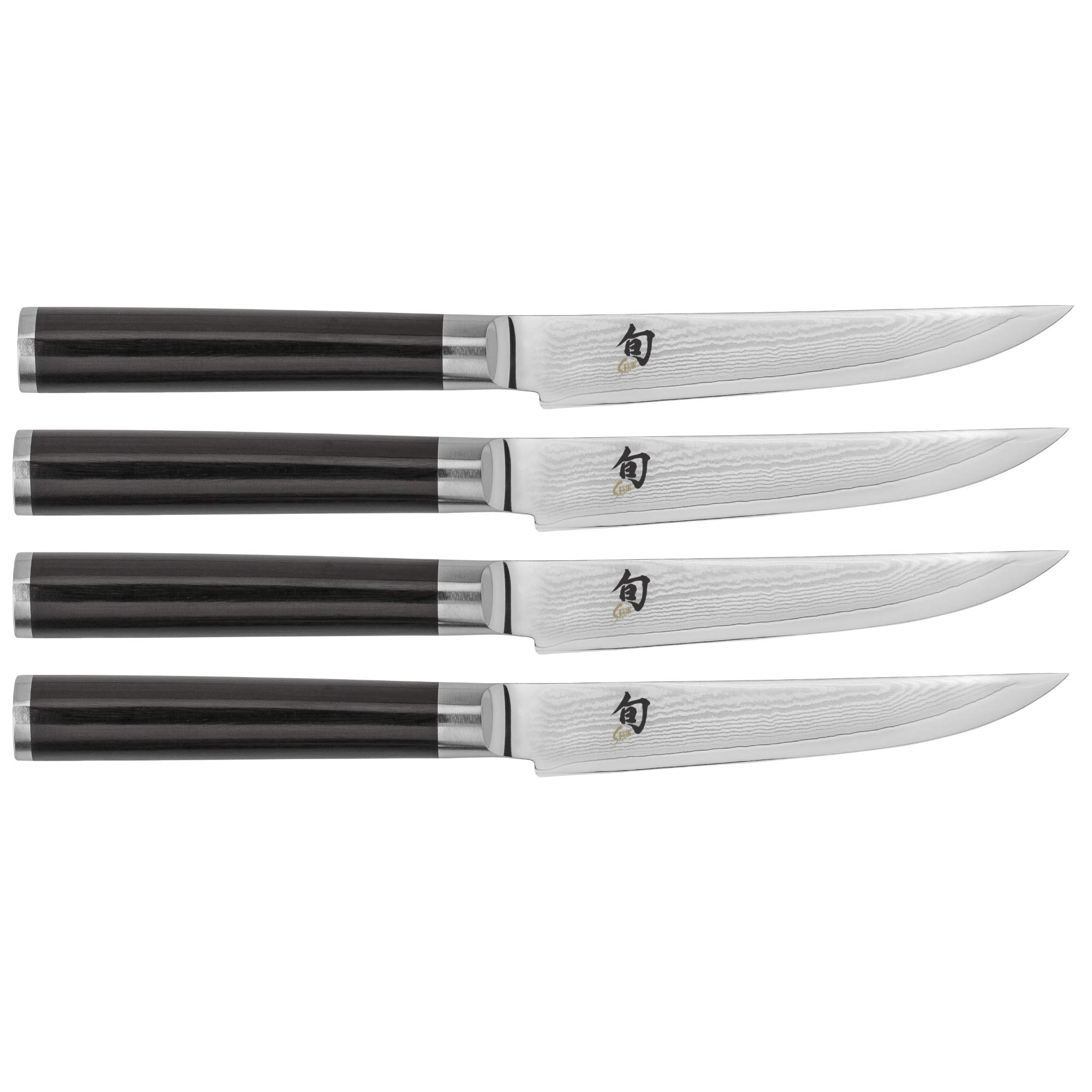 Shun Cutlery Classic Steak Knife Set - 4.75" Steak Knives, 4 Piece, Razor-Sharp Meat Slicing Knife, Keeps Juices in Steak and Preserves Flavor, Handcrafted Japanese Kitchen Knives