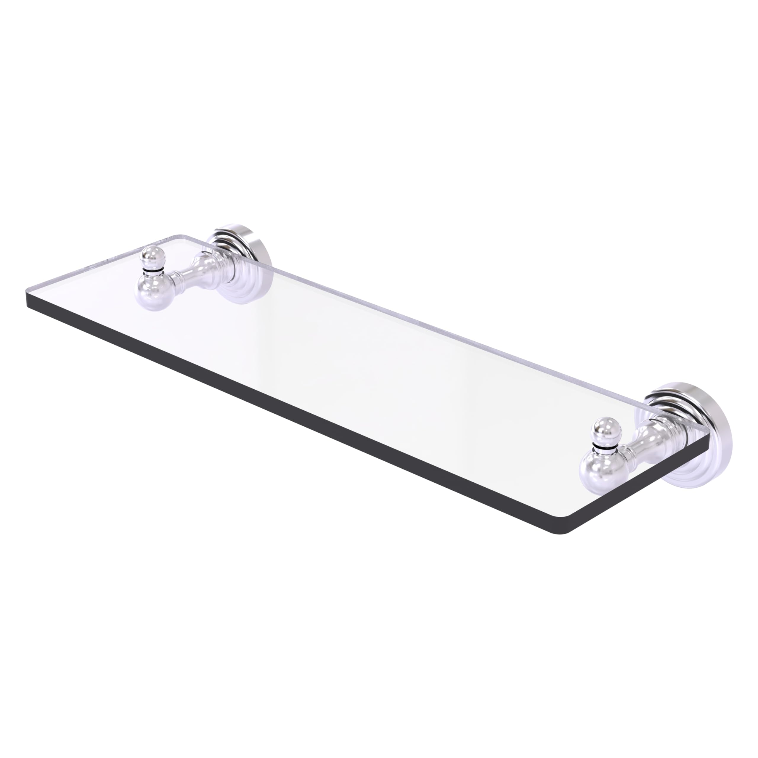 Allied Brass WP-1/16 Waverly Place Collection 16 Inch Vanity Beveled Edges Glass Shelf, Satin Chrome