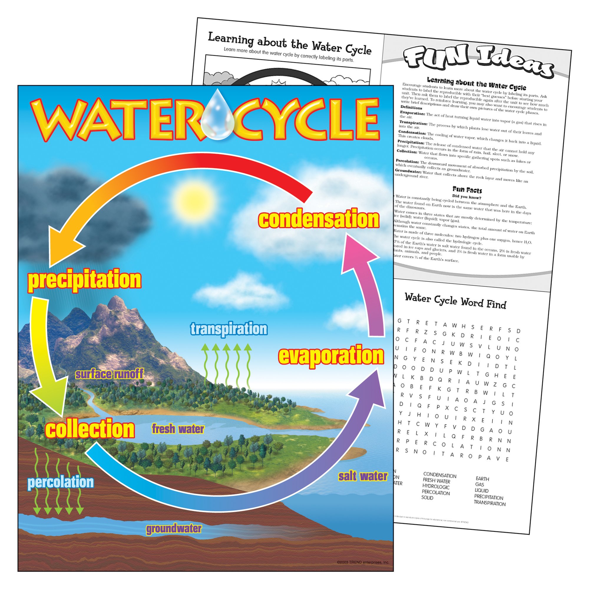 TREND enterprises, Inc. The Water Cycle Learning Chart, 17" x 22"