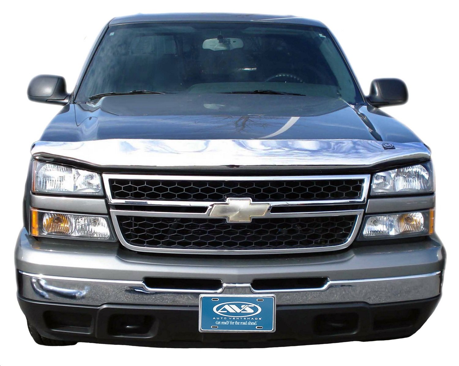Auto Ventshade [AVS] Hood/Bug Shield for 2006 Chevrolet Silverado 1500, 2005 - 2006 Silverado 2500HD & 3500 | Medium Profile - Chrome, 1 pc. | 680347