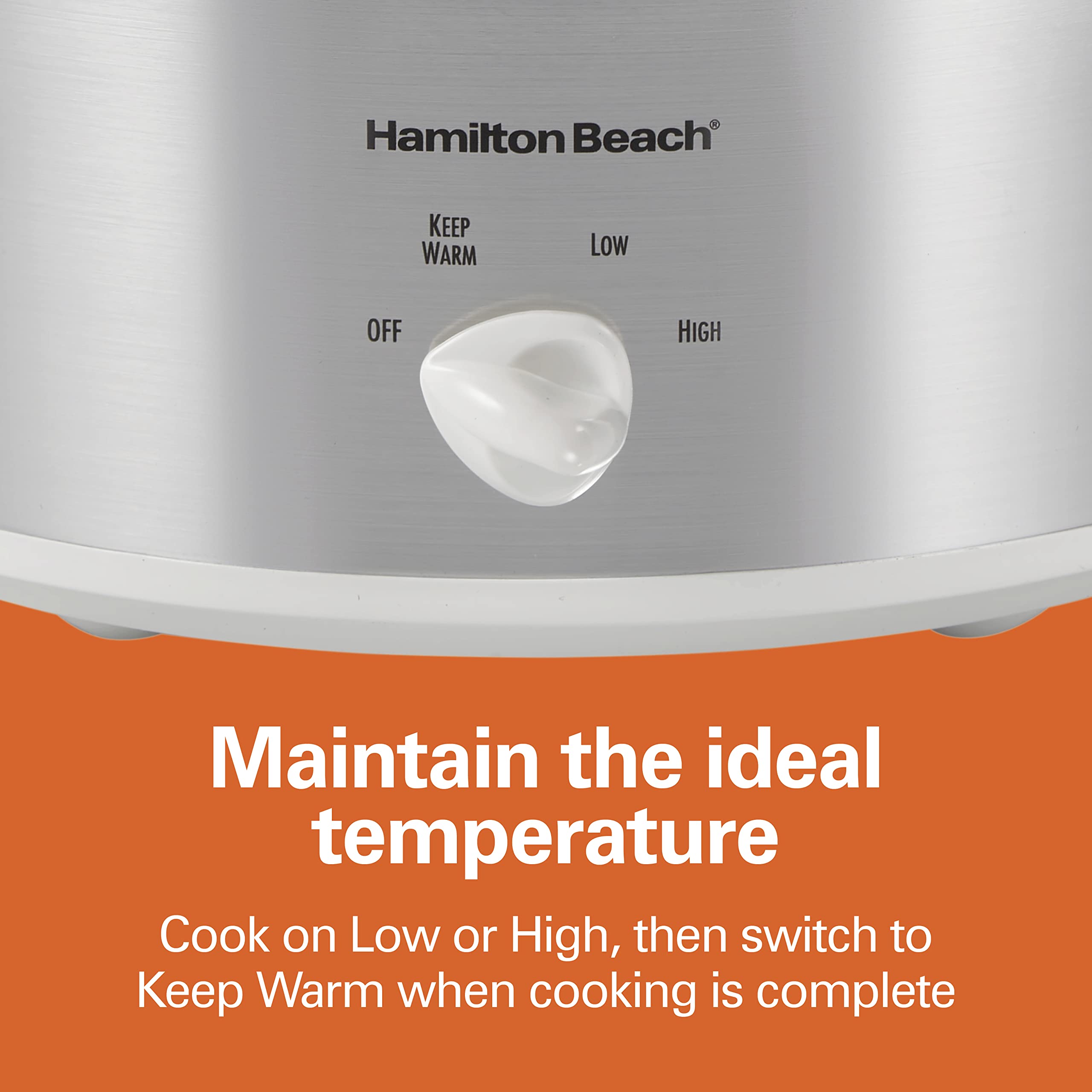 Hamilton Beach 4-Quart Slow Cooker with Dishwasher-Safe Stoneware Crock & Lid, Stainless Steel (33140V)