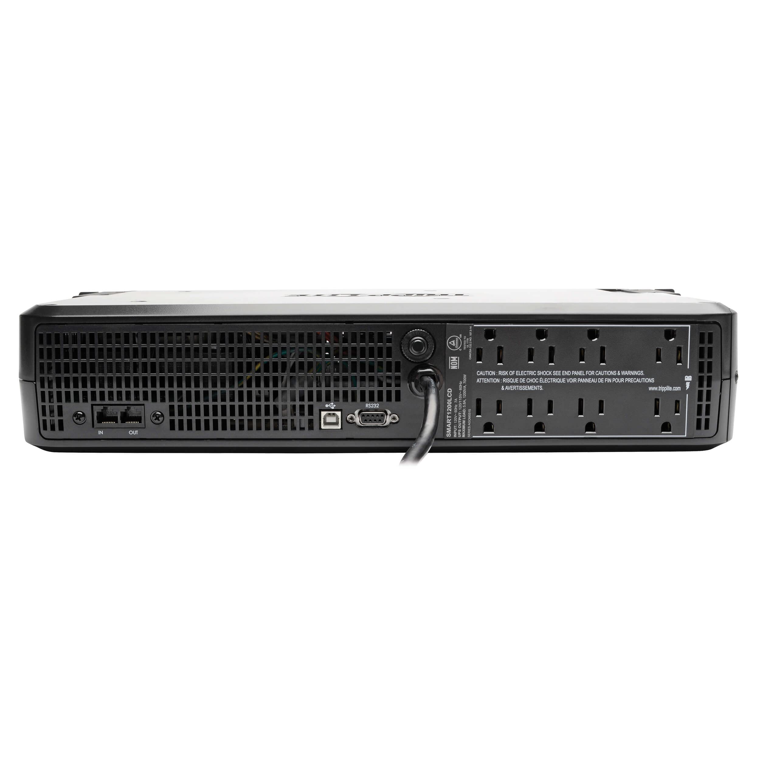 Tripp Lite SMART1500LCD 1500VA Smart UPS Battery Back Up, 900W Rack-Mount/Tower, LCD, AVR, USB, DB9, 3 Year Warranty & Dollar 250,000 Insurance Black