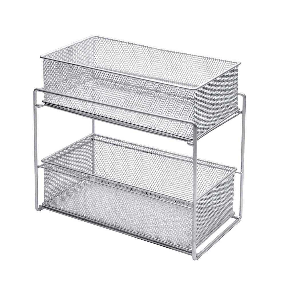 Design Ideas Cabinet Baskets Mesh Silver
