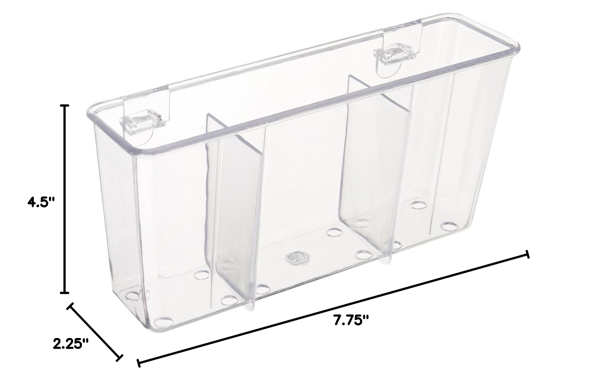 Cutlery Holder (Clear) (4.5"H x 7.75"W x 2.25"D)