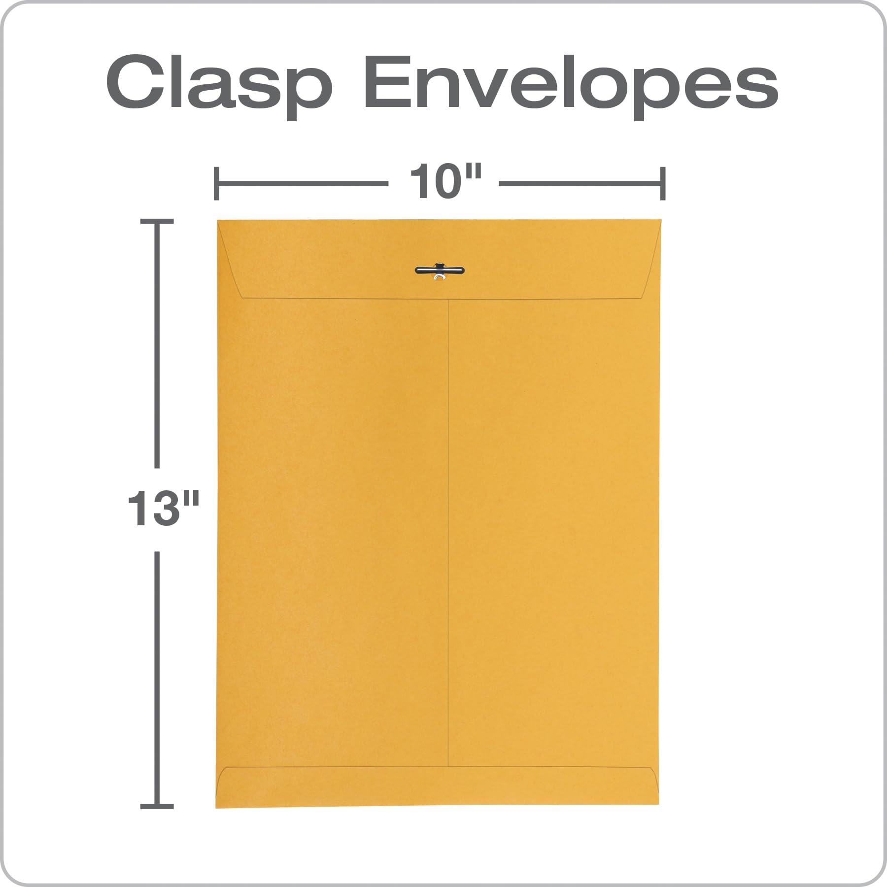 Quality Park 10 x 13 Clasp Envelopes, Gummed, Moisture-Activated Adhesive for Permanent Secure Seal, 28 lb Paper, Brown Kraft, 100/Box (QUA37897)