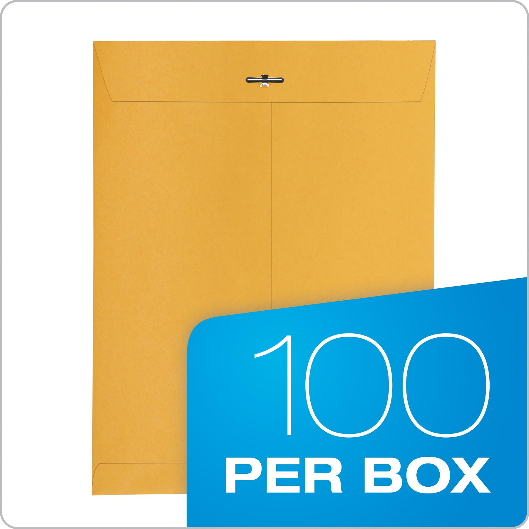 Quality Park 10 x 13 Clasp Envelopes, Gummed, Moisture-Activated Adhesive for Permanent Secure Seal, 28 lb Paper, Brown Kraft, 100/Box (QUA37897)