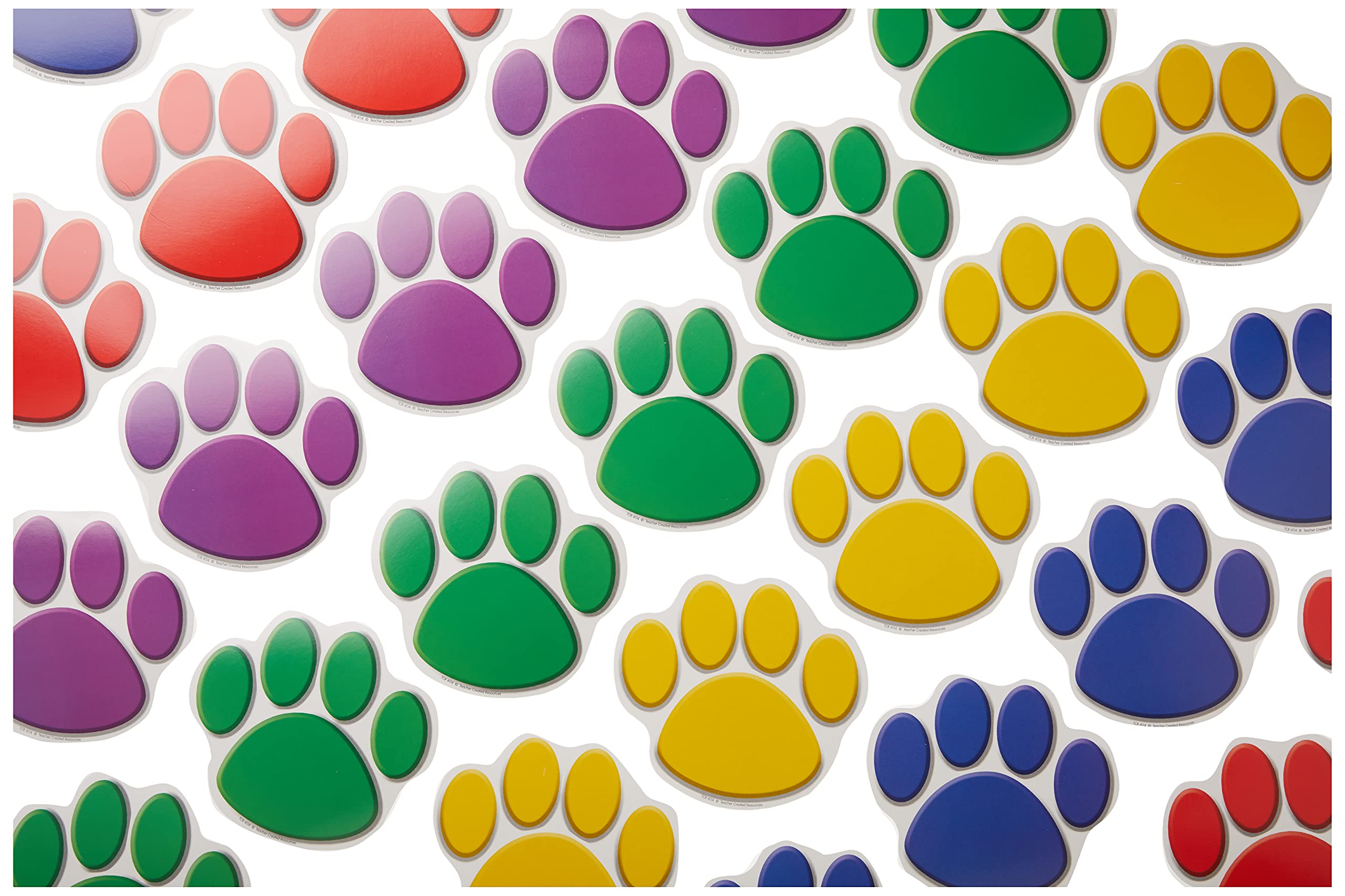 Teacher Created Resources Paw Print Accents, Colorful (4114) - 30 Count