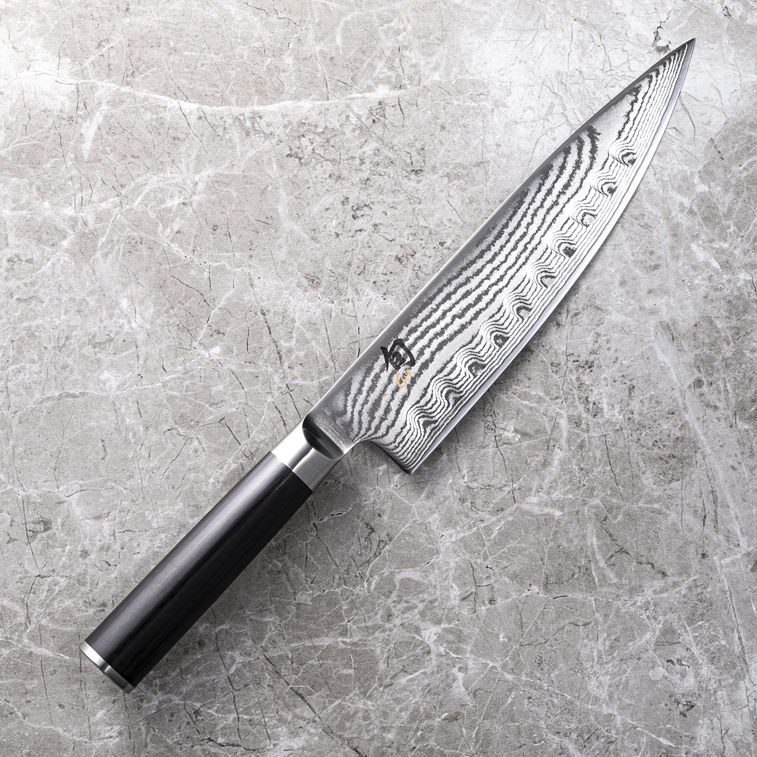Shun Cutlery Classic Hollow Ground Chef's Knife 8”, Ideal for All-Around Food Preparation, Authentic, Handcrafted Japanese Knife, Professional Chef Knife