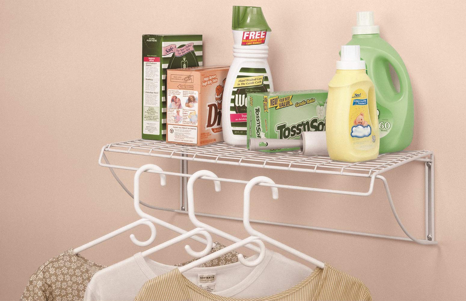 ClosetMaid 8279 24-Inch Wide Laundry Utility Hanger Shelf , White