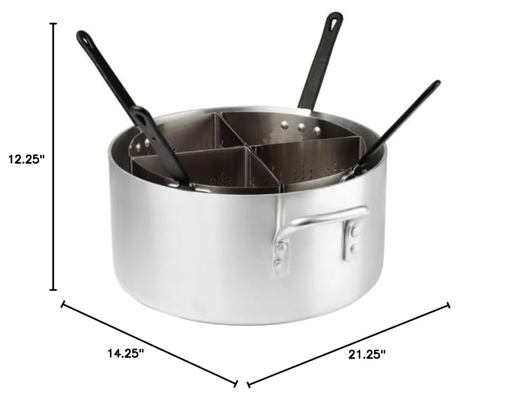Winware 20 Qt Aluminum Pasta Cooker, Commercial Grade