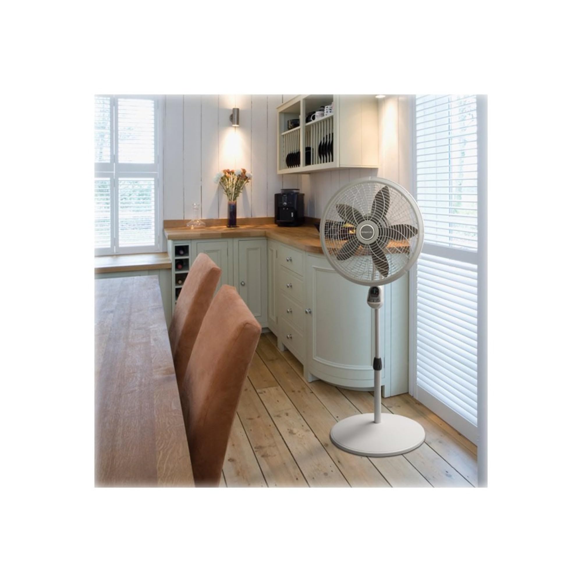 Lasko Lasko-18 Remote Control Elegance & Performance Pedestal, 3-Speed (1850) Household Fans, 26 x 21 x 6 inches, White