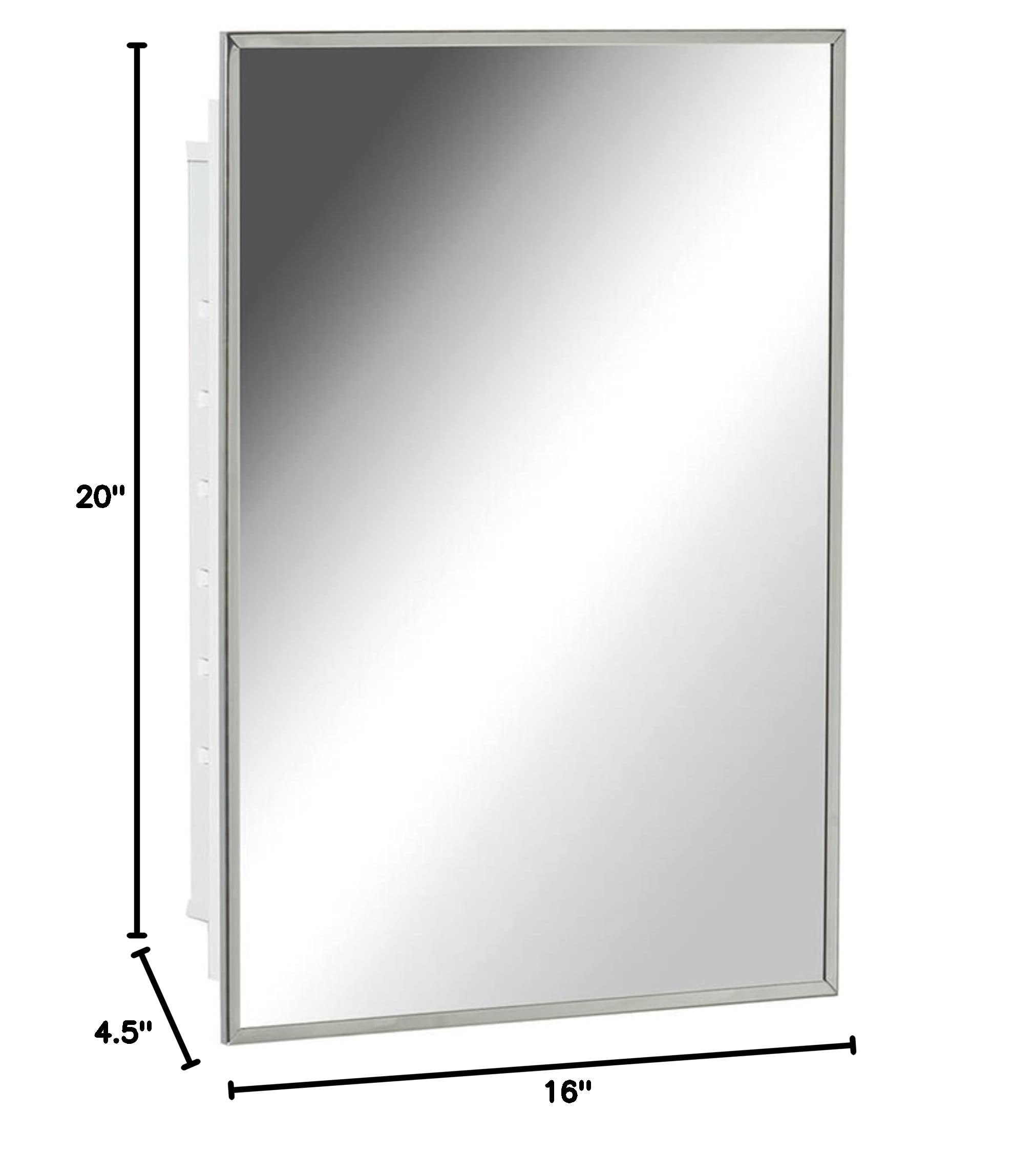 Zenith Products Swing Door Medicine Cabinet, 16" x 4-1/2" x 20", White