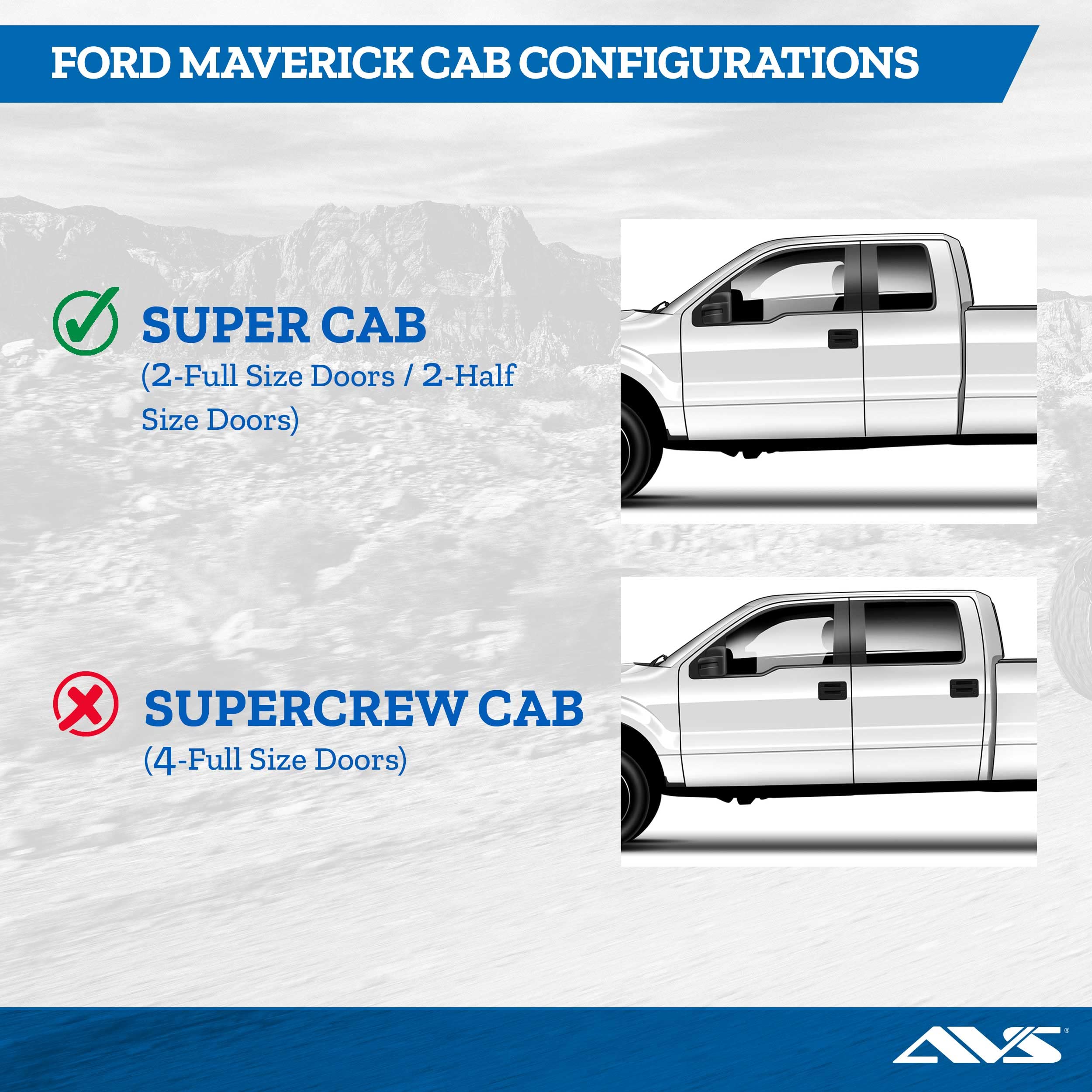 Auto Ventshade [AVS] Ventvisor / Rain Guards | Outside Mount, Smoke Color, 4 pc | 94738 | Fits 2004 - 2014 Ford F-150 SuperCab