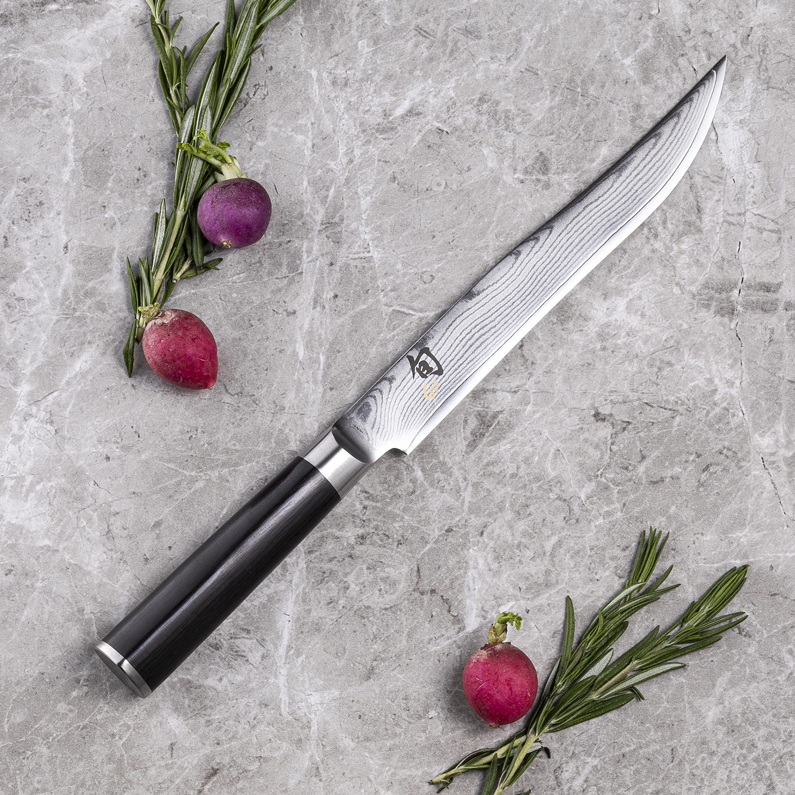 Shun Classic 8 Inch Carving Knife, Stainless Steel Handcrafted in Japan, DM0703