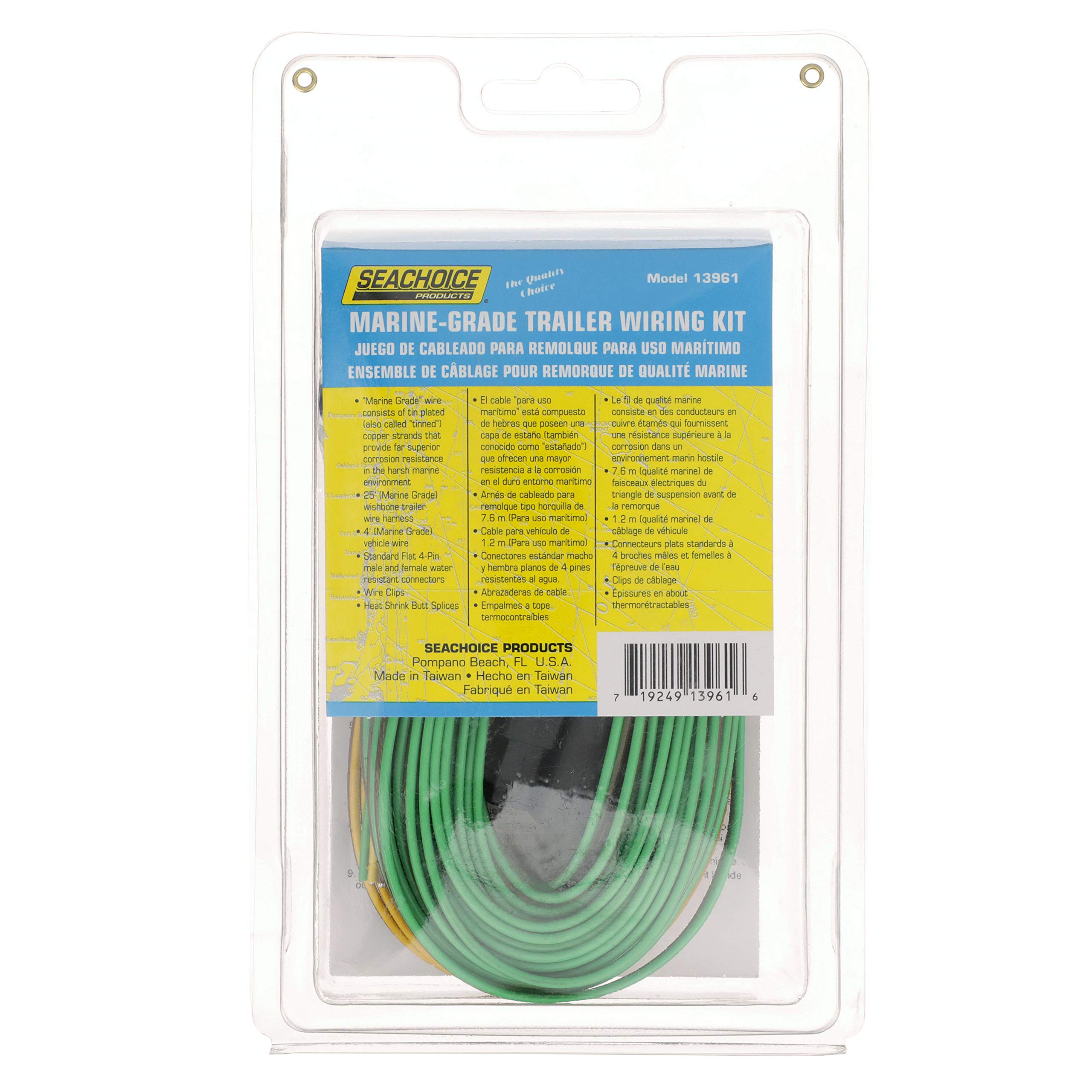 Seachoice Trailer Y Harness, Marine Grade, for Wishbone Trailers, 25 Ft. Long, 48 in, Vehicle Side Connectors