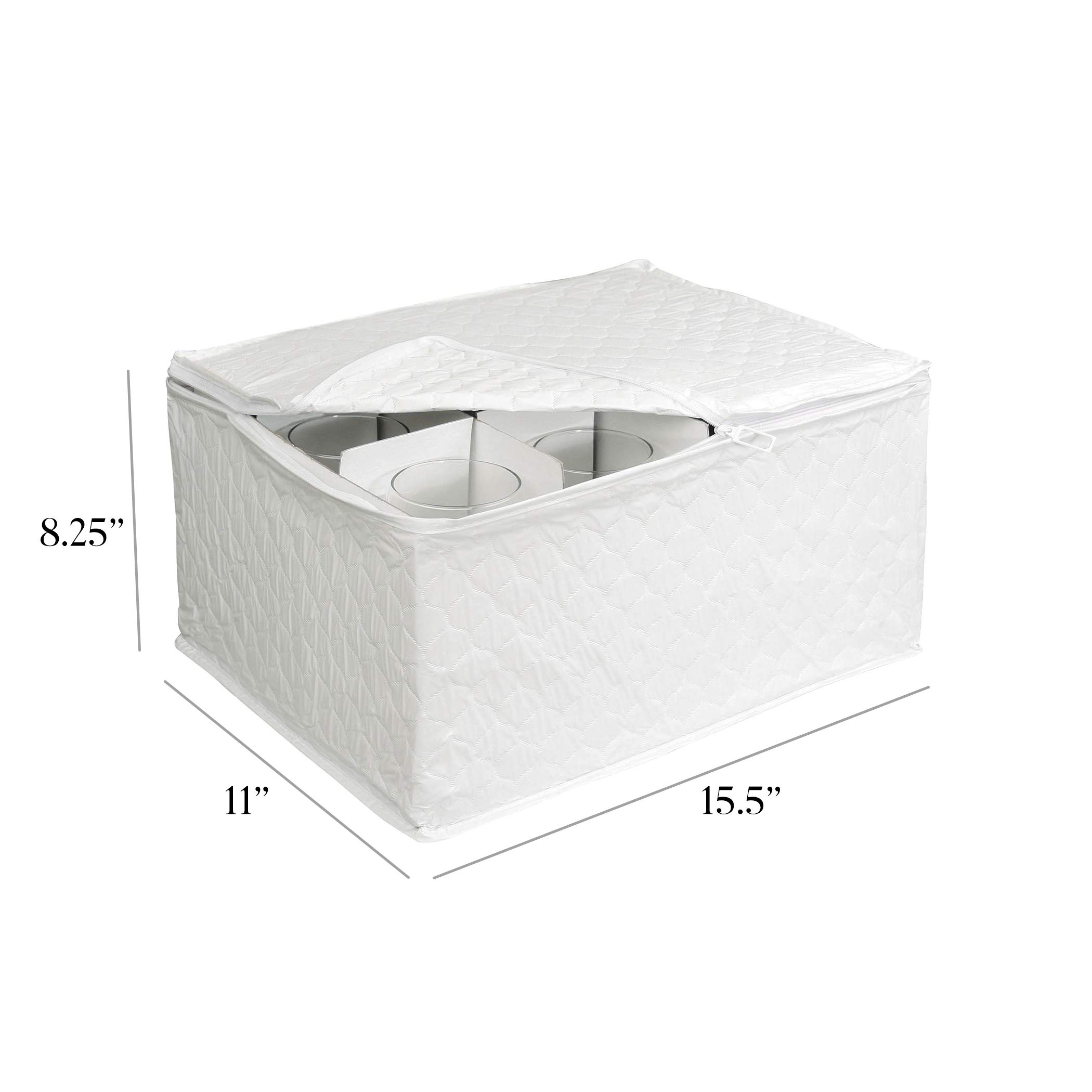Richard's Homewares - Stemware Storage Chest for Up to 12 Glasses - White